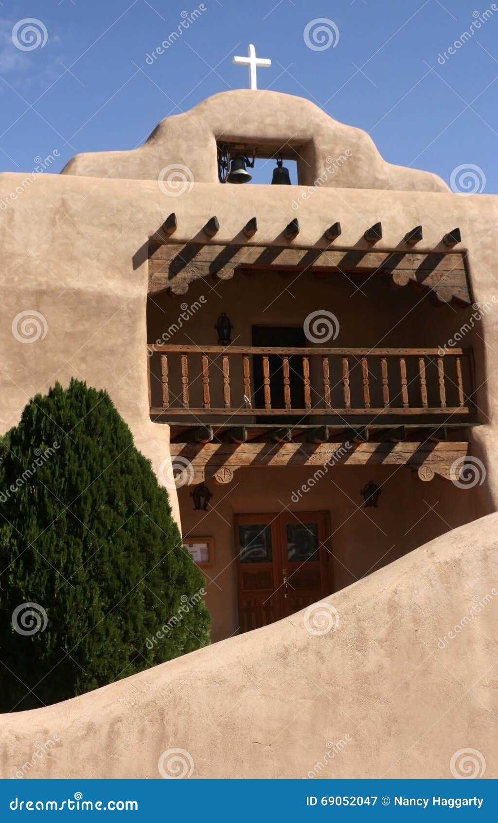 Adobe church stock image. Image of bells, mexico, adobe - 69052047
