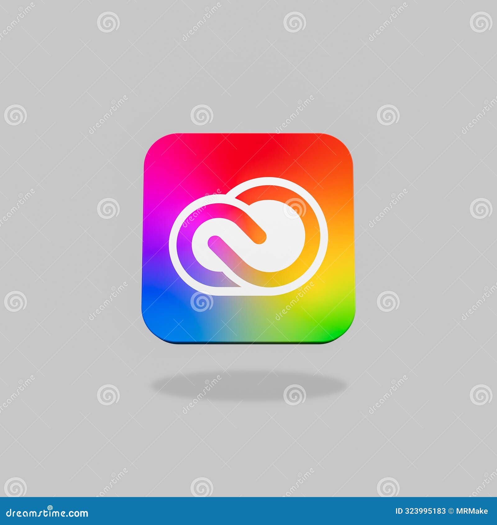 Adobe Creative Cloud App Icon on Flat Gray Background Editorial Stock ...