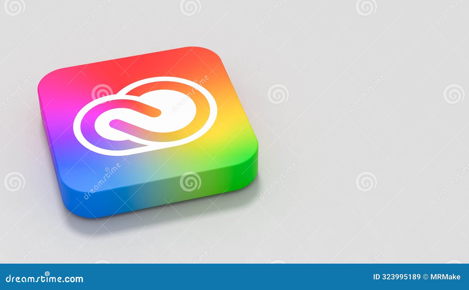 Adobe Creative Cloud App Icon on Gray Background with Copy Space ...