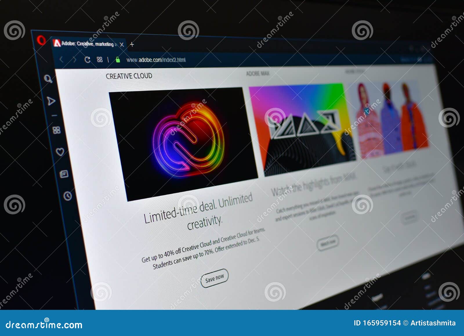 Creative Cloud Website on Computer Screen Editorial Stock Image - Image ...