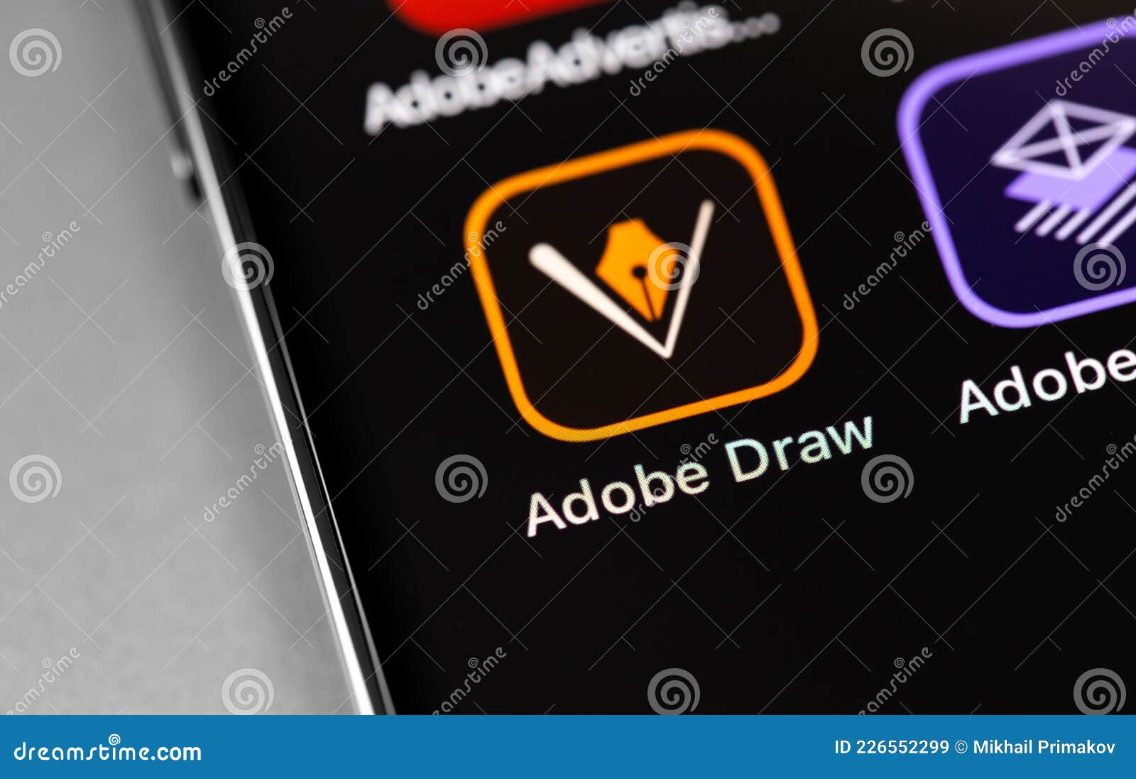 Adobe Draw Mobile App Icon on Screen Smartphone Editorial Stock Image ...