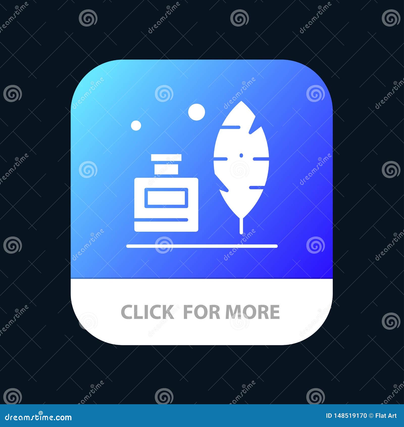 Adobe, Feather, Inkbottle, American Mobile App Button. Android and IOS ...
