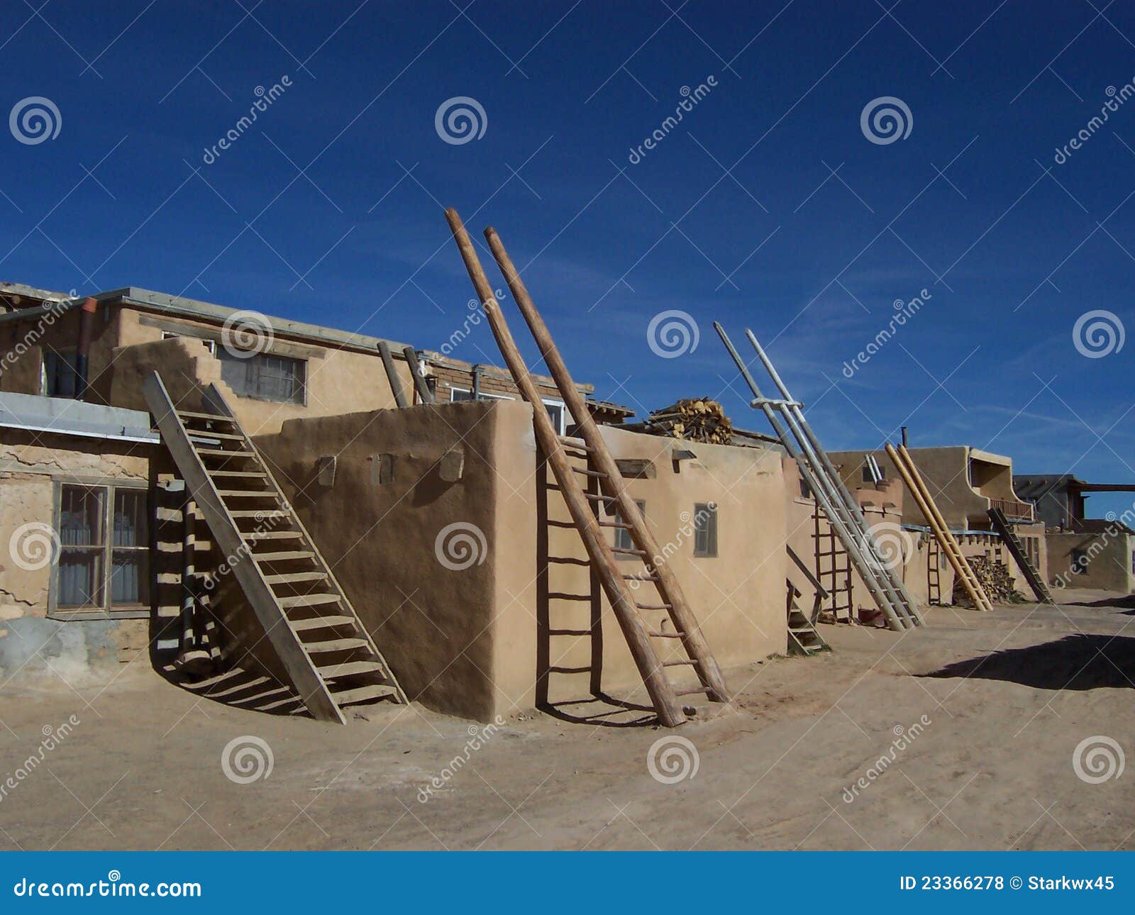 Adobe Flat Roofed Houses stock photo. Image of southwest - 23366278