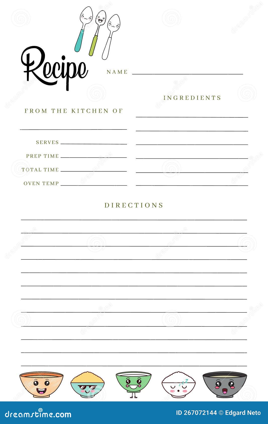 Personalize Your Recipe Notebook Cover, Layout and Font Stock ...