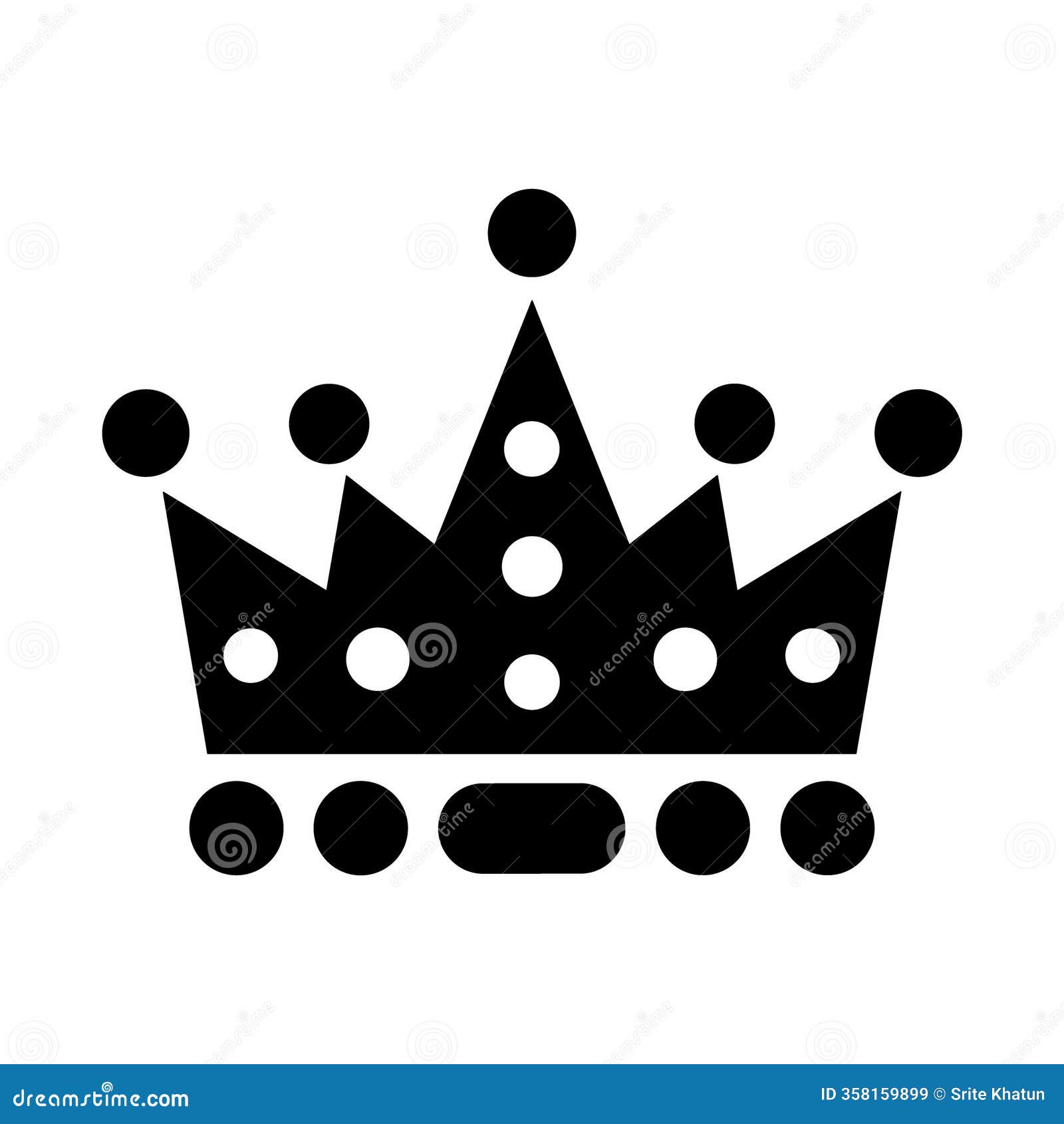 Stylized Crown Black Silhouette with Dots Stock Vector - Illustration ...