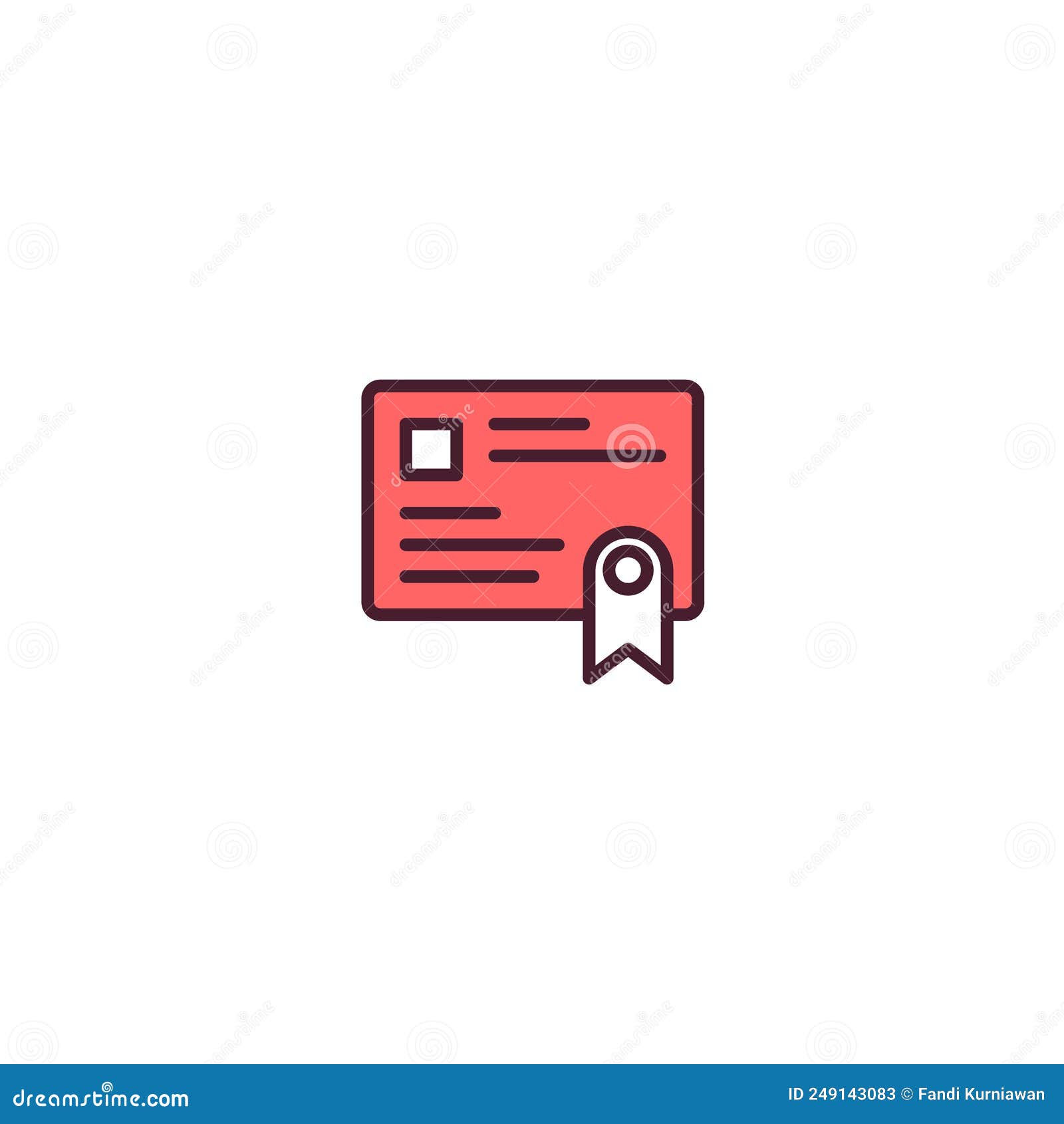 Certificate Filled Line Icon. Linear Style Sign for Mobile Concept and ...