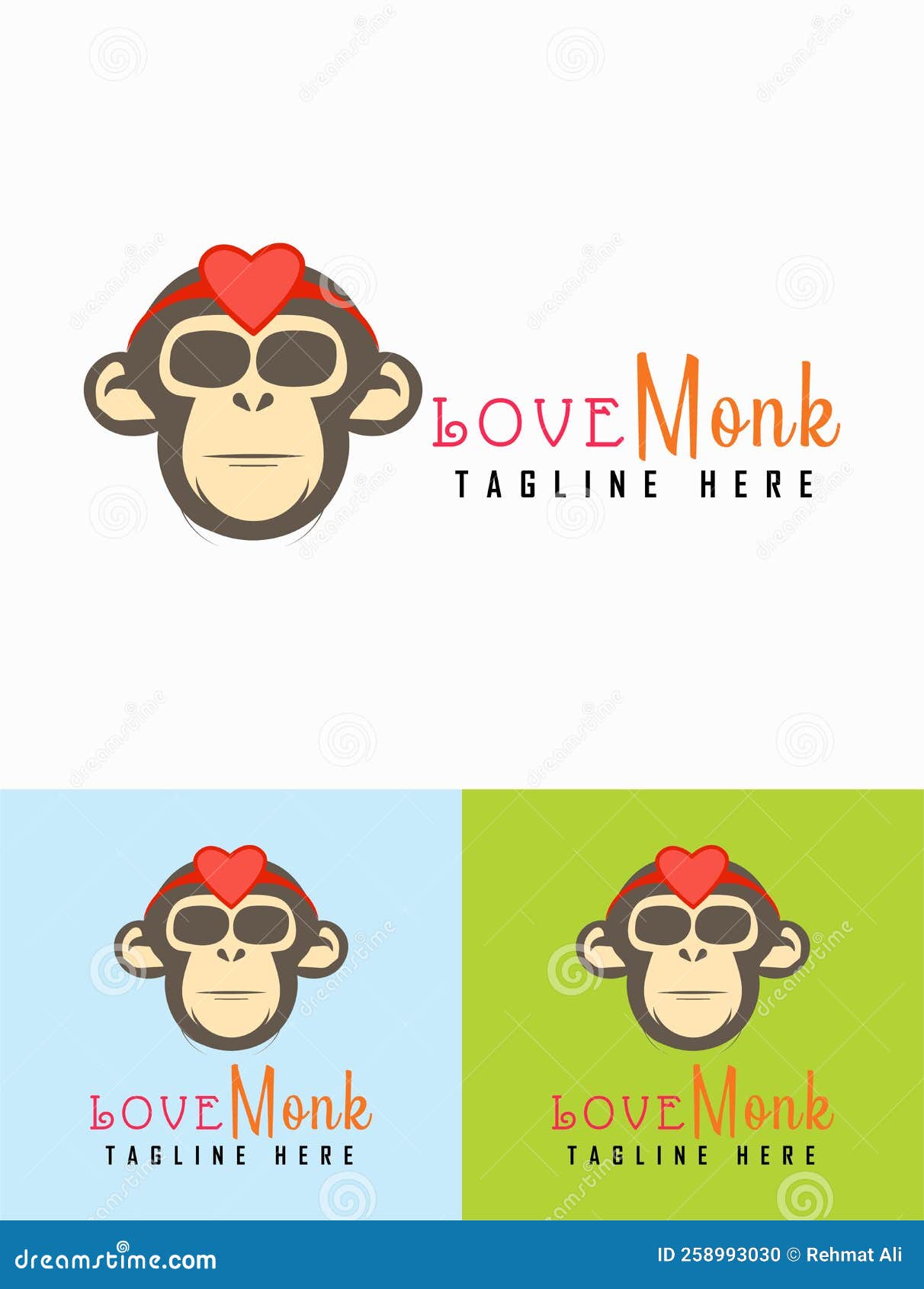 Mr Monk Logo Icon Vector Template Elements Stock Vector - Illustration ...