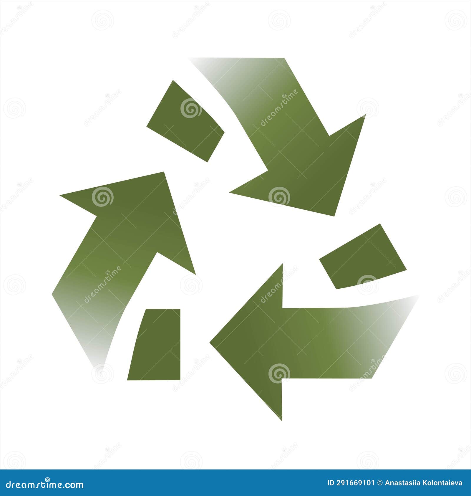 Recycling Sign with Green Gradient. Arrows Design Element Stock ...