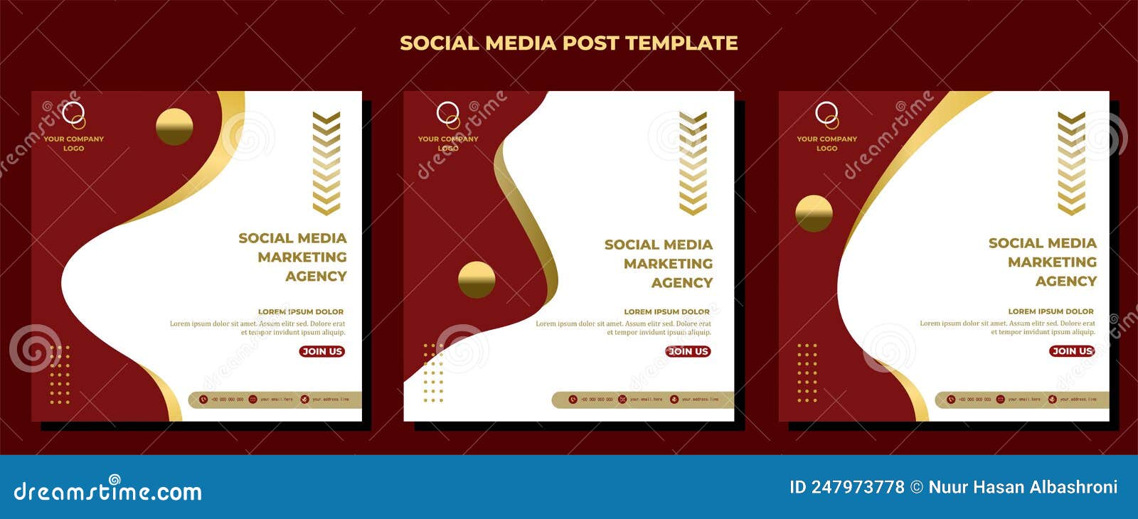 Red White Vector Social Media Post Template, Vector Art Illustration ...