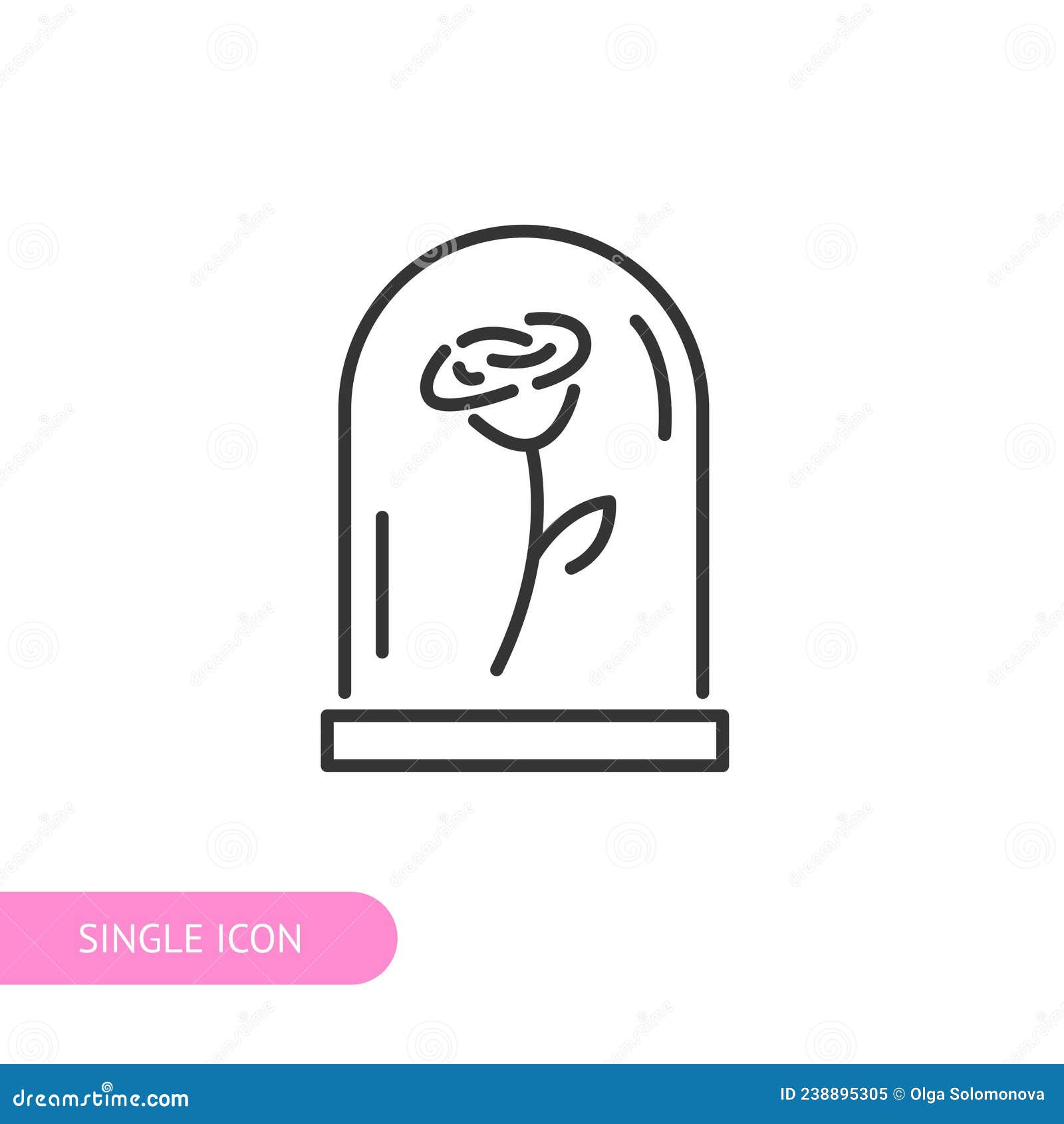 Rose line icon stock illustration. Illustration of emblem - 238895305