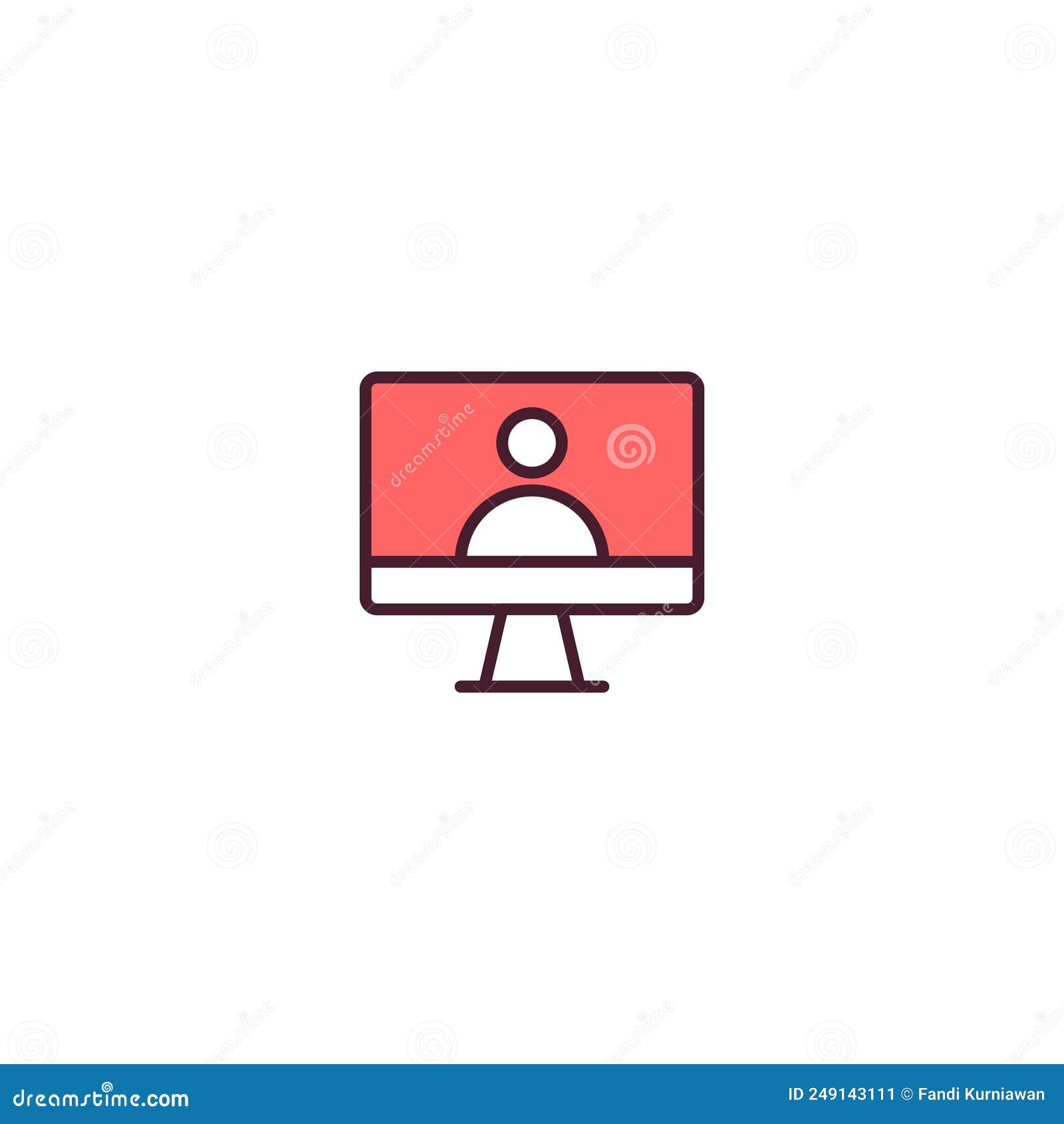 User Dekstop Computer Filled Line Icon. Linear Style Sign for Mobile ...