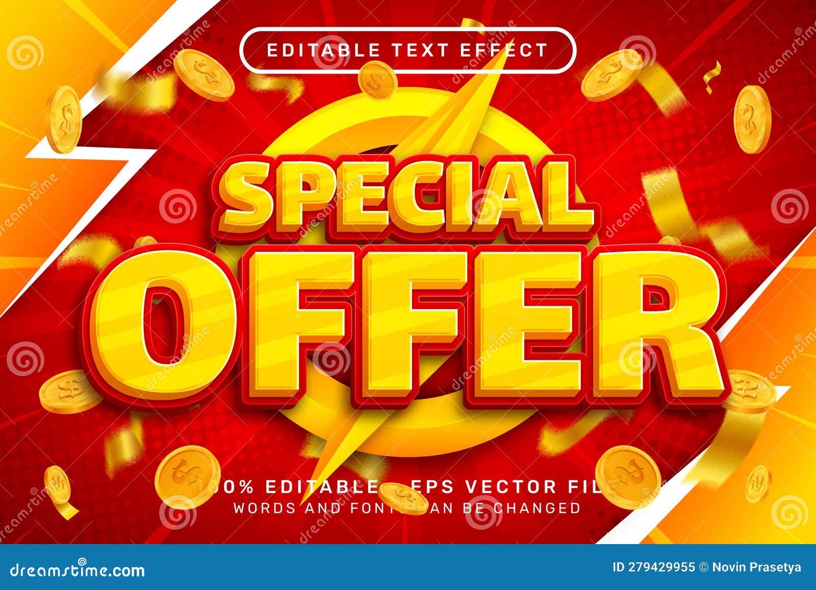 Special Offer 3d Text Effect and Editable Text Effect Stock Vector ...