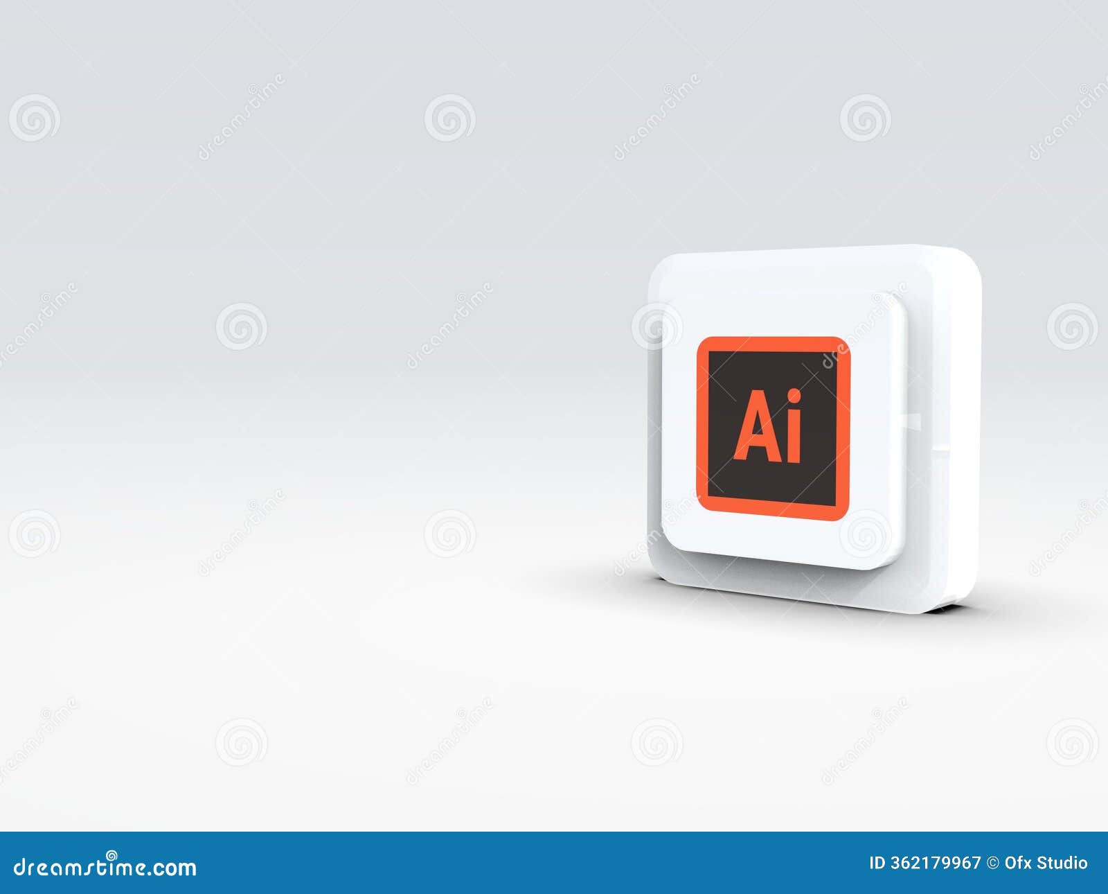 Adobe Illustrator Side View App 3d Render, White Background Isolated ...