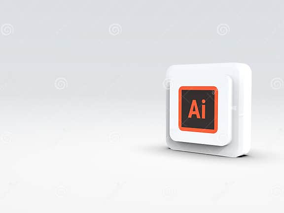Adobe Illustrator Side View App 3d Render, White Background Isolated ...