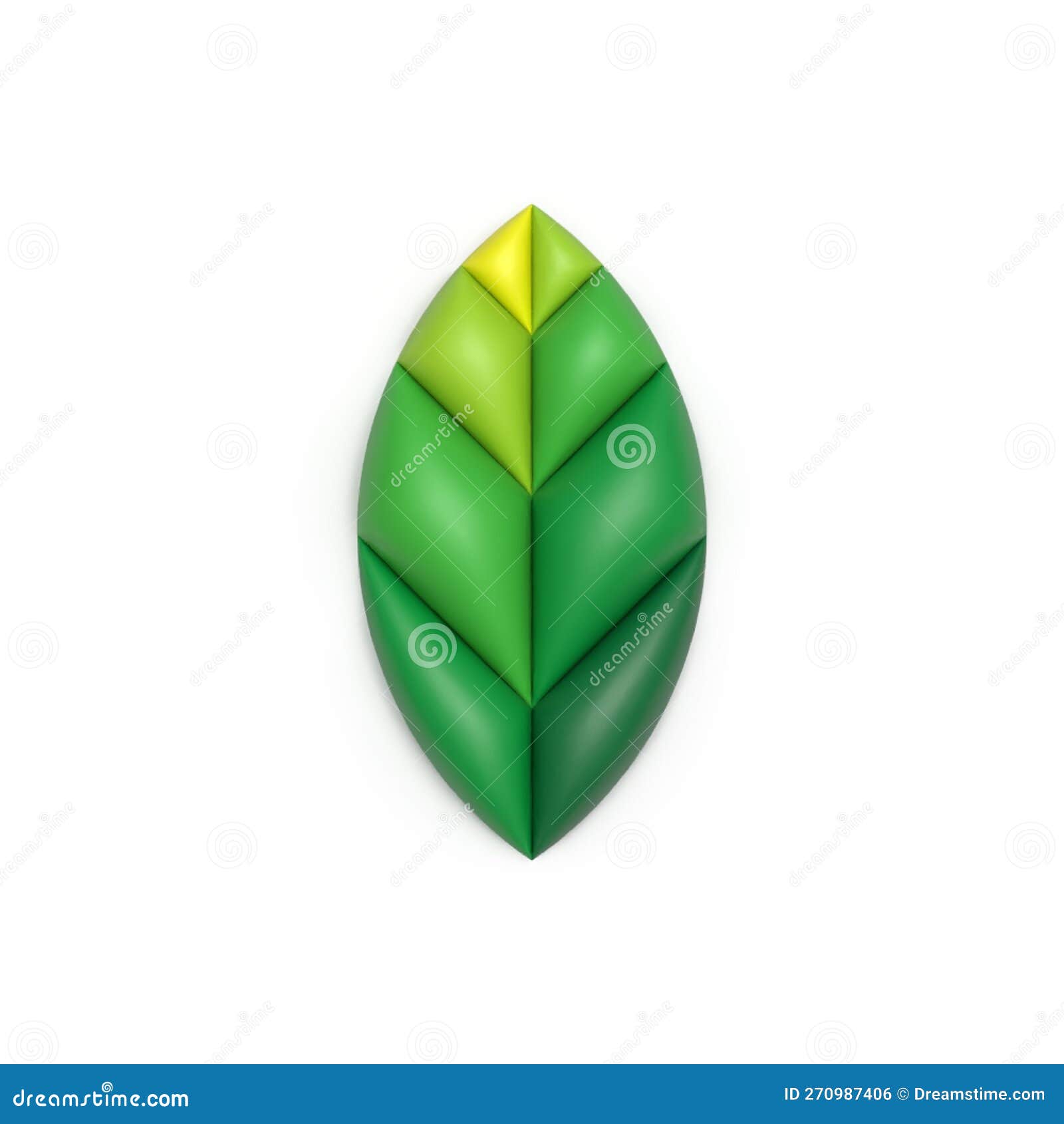 3d green leaf icon stock photo. Illustration of leaf - 270987406