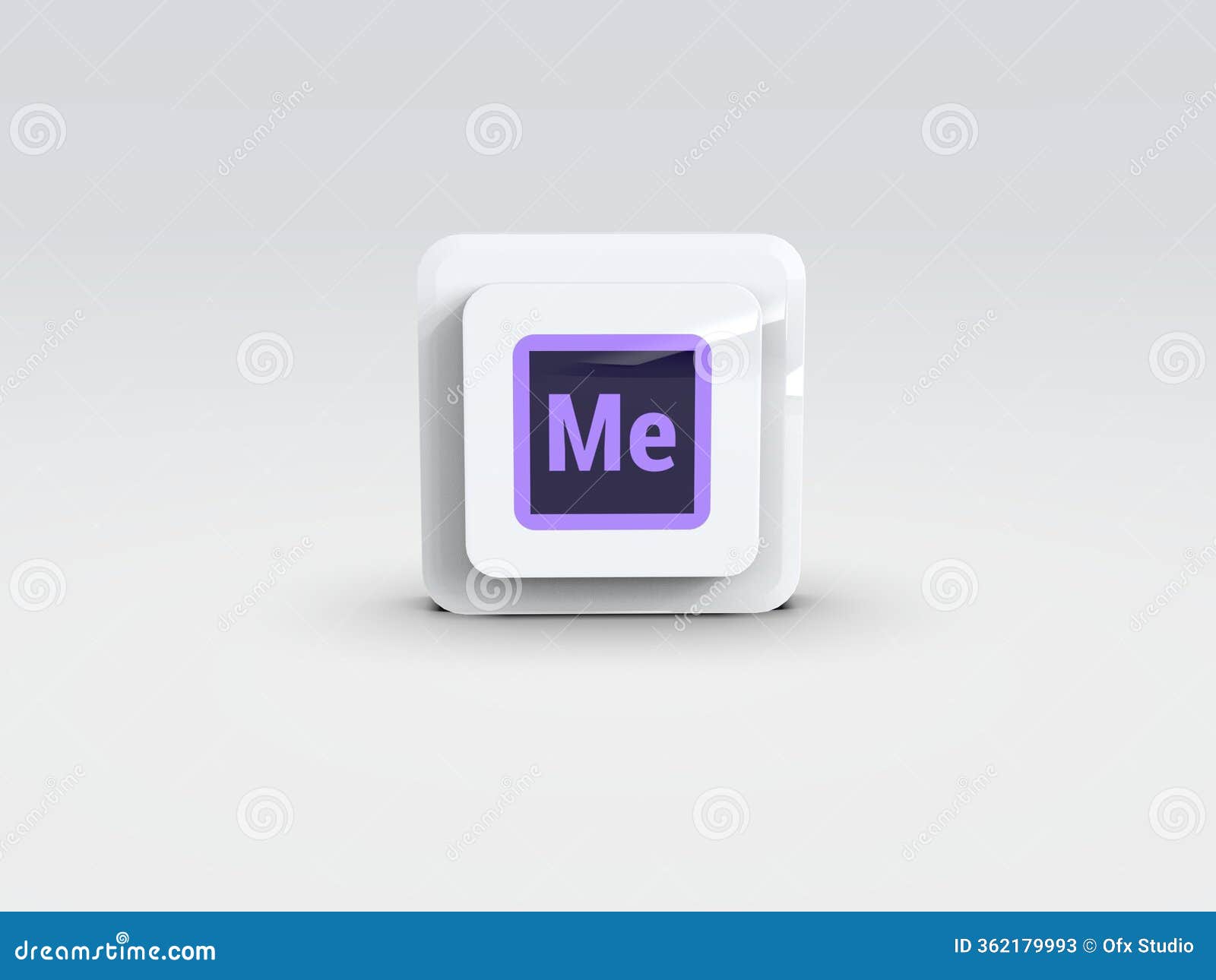 Adobe Media Encoder App 3d Render, White Background Isolated Button ...