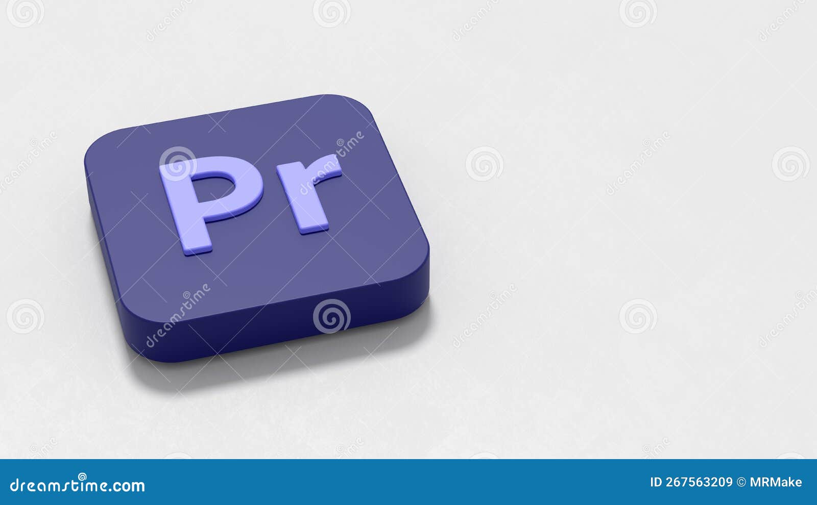 Adobe Premiere Pro App Icon on Gray Background with Copy Space ...