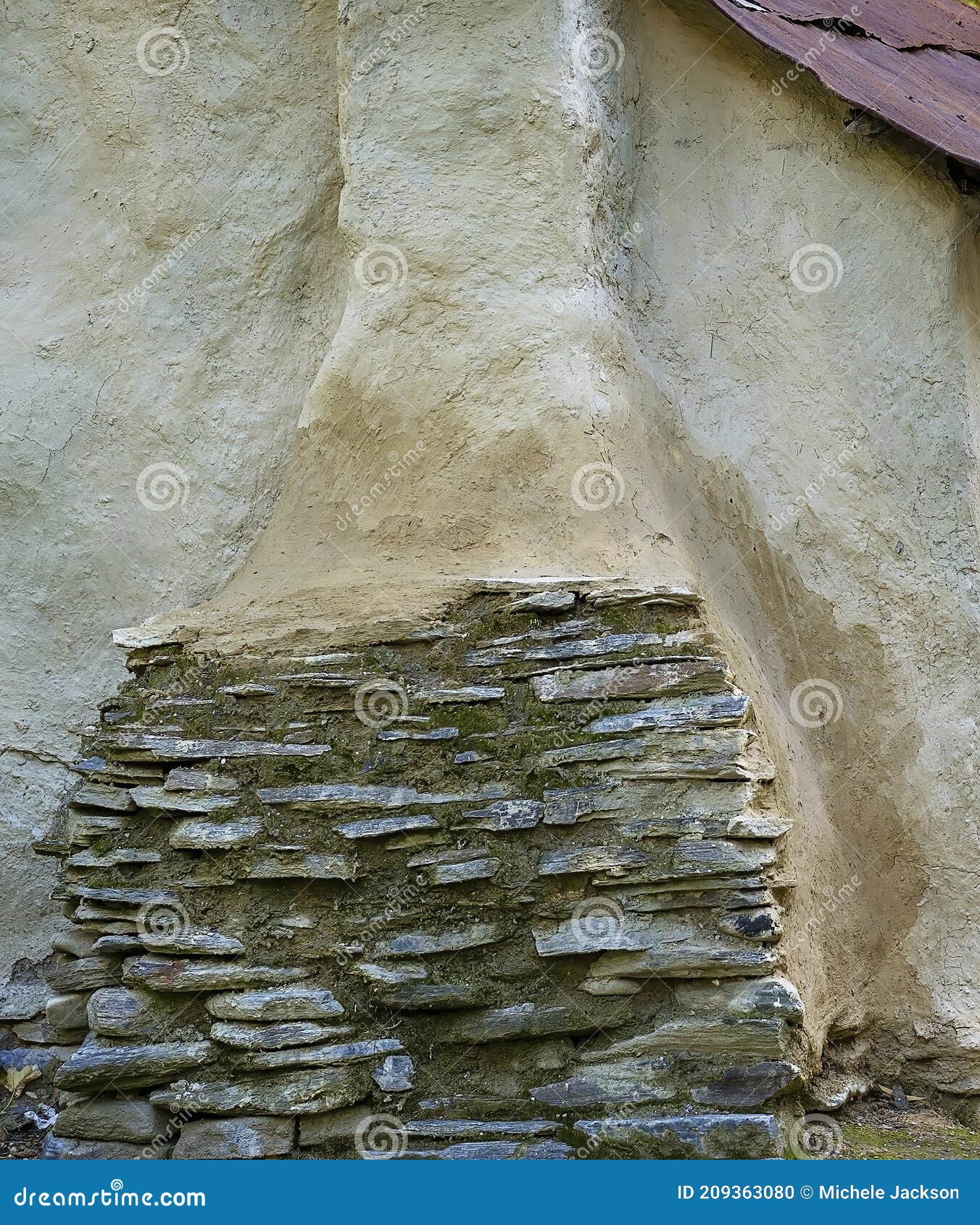 Adobe and Stone Chimney stock photo. Image of doorway - 209363080