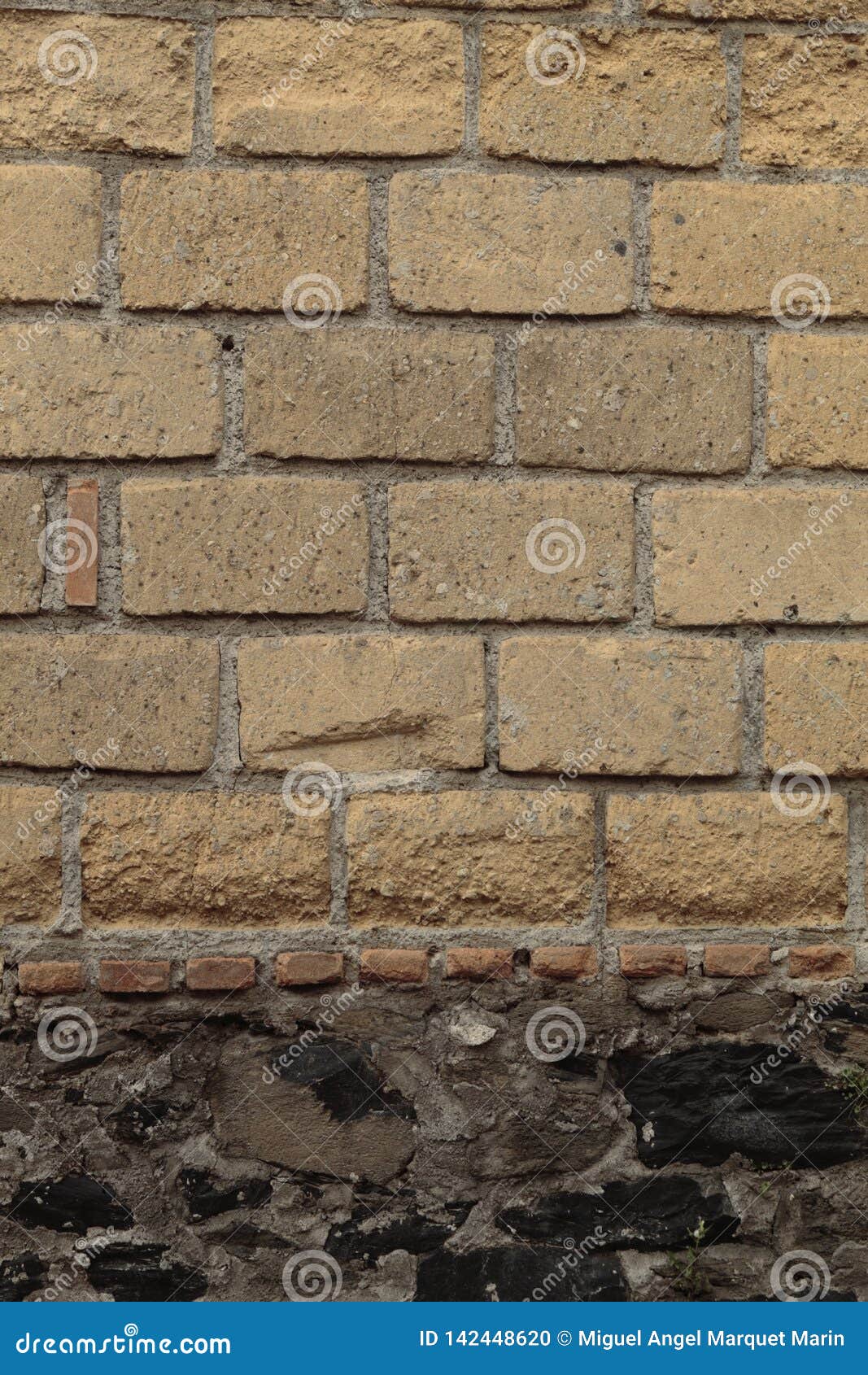 Adobe Wall and Stone Base, Vertical Format Stock Photo - Image of ...