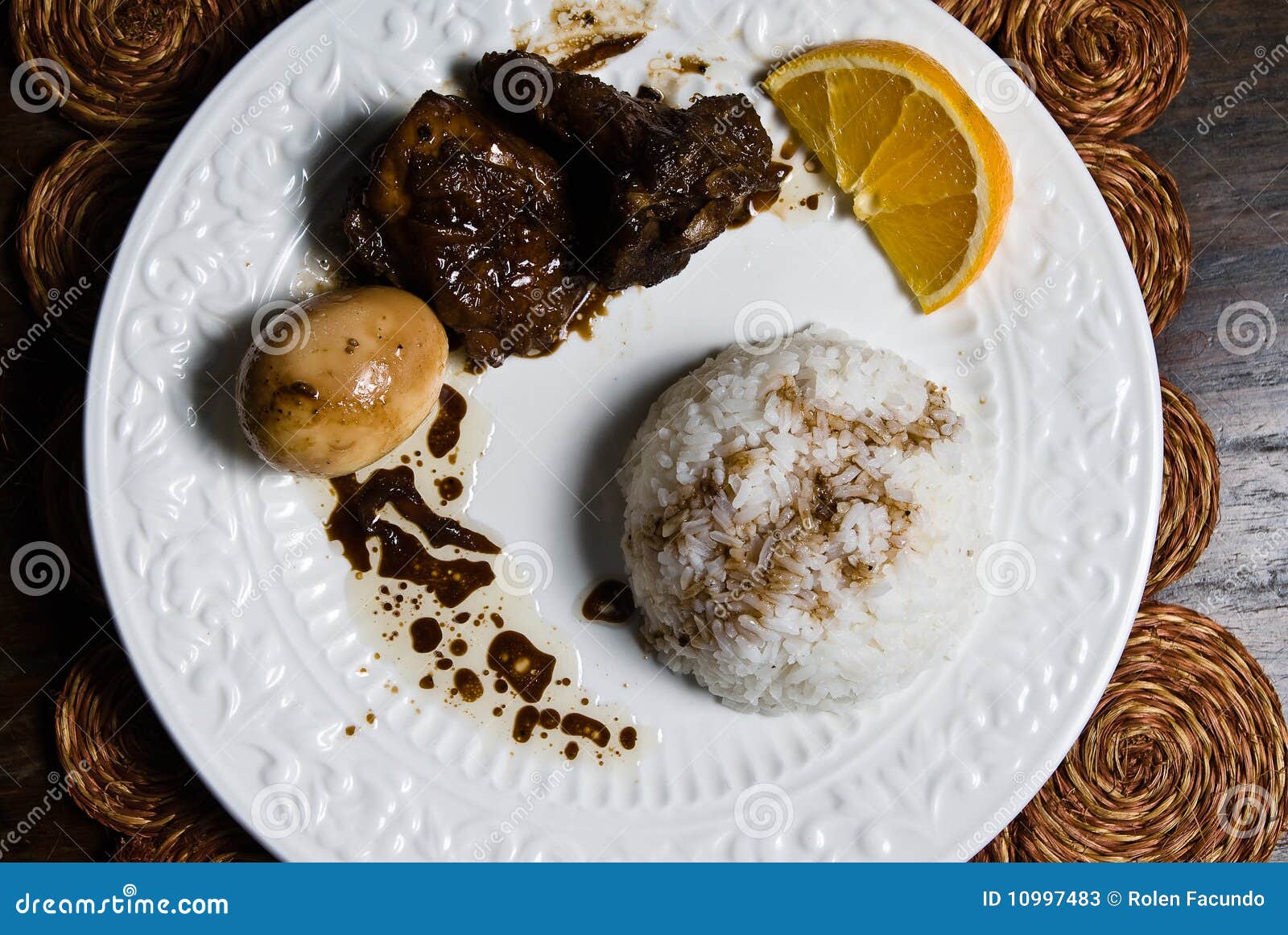 Adobo stock image. Image of plate, rice, pinoy, sauce - 10997483