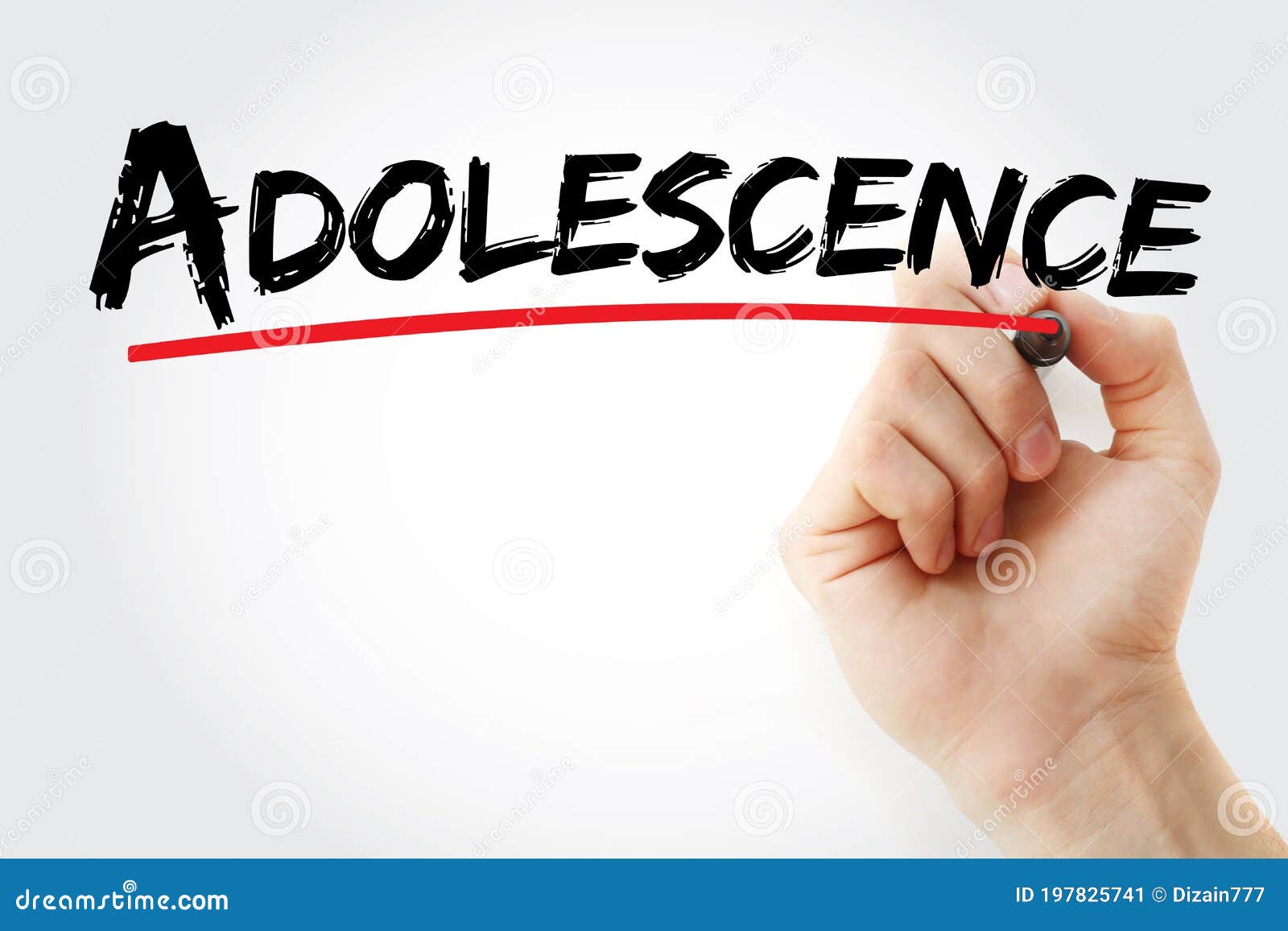 Adolescence Text with Marker Stock Illustration - Illustration of ...