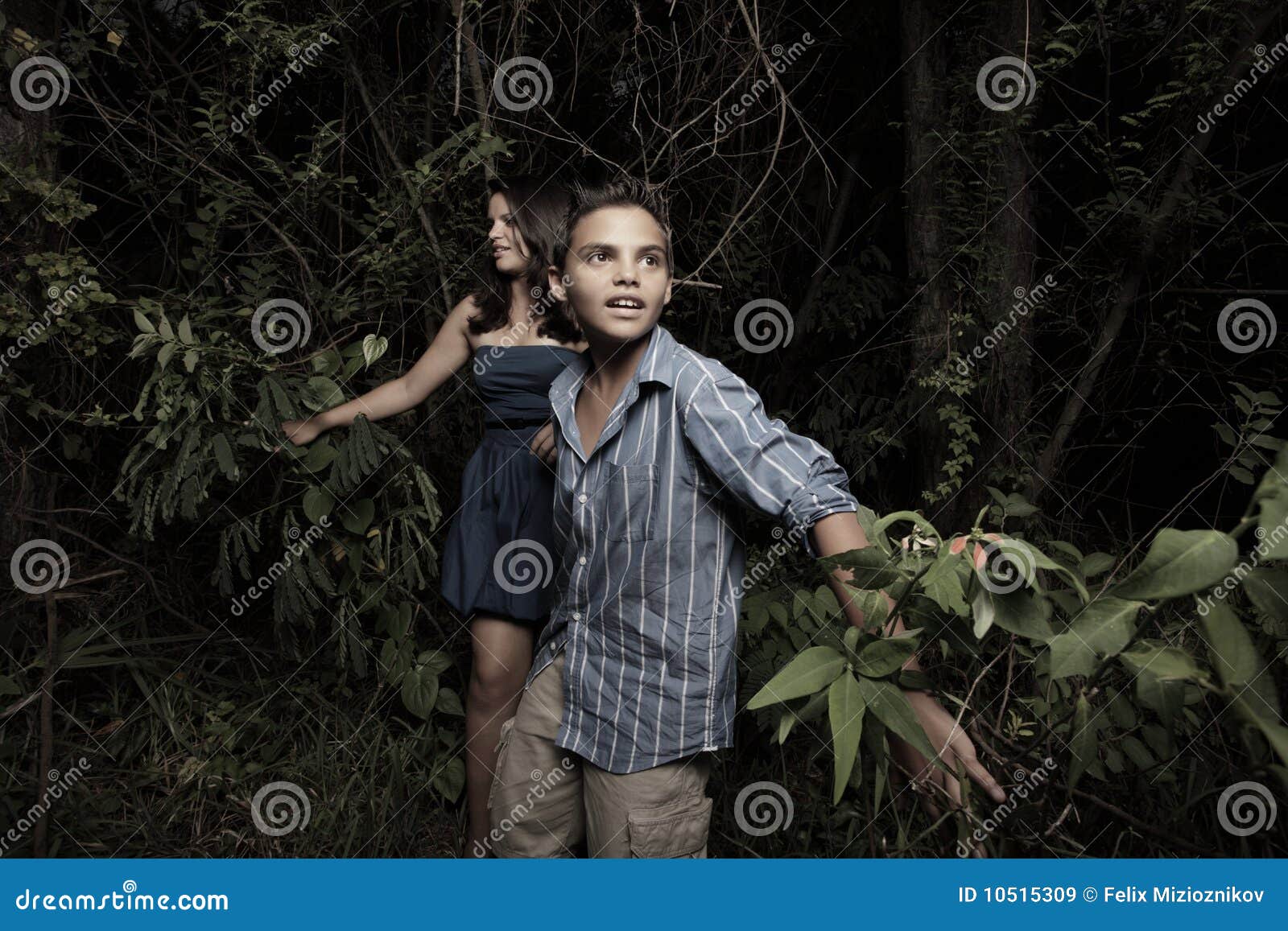 Adolescent Exploring through the Forrest Stock Image - Image of nature ...