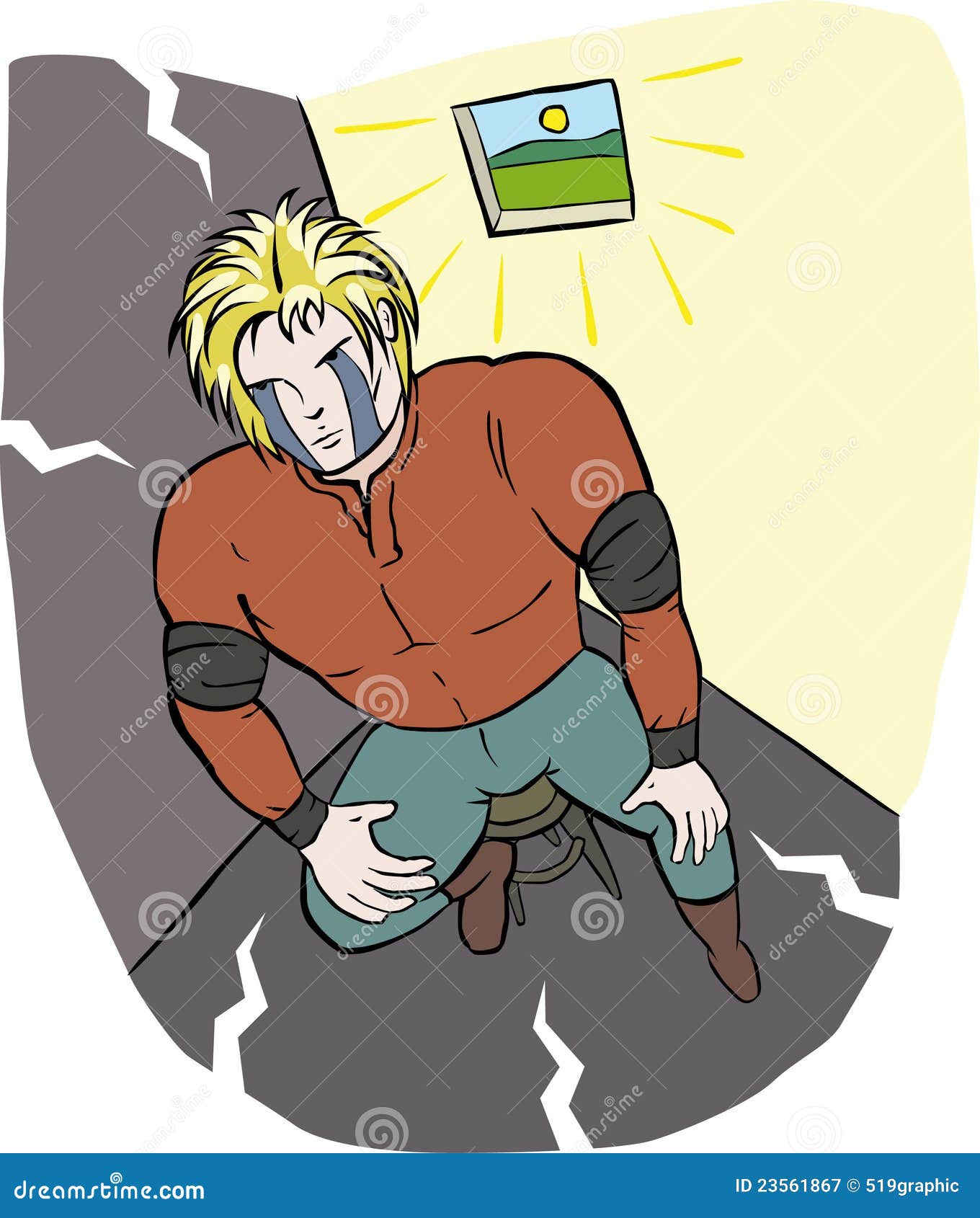 Adolescent hero depression stock vector. Illustration of eyes - 23561867