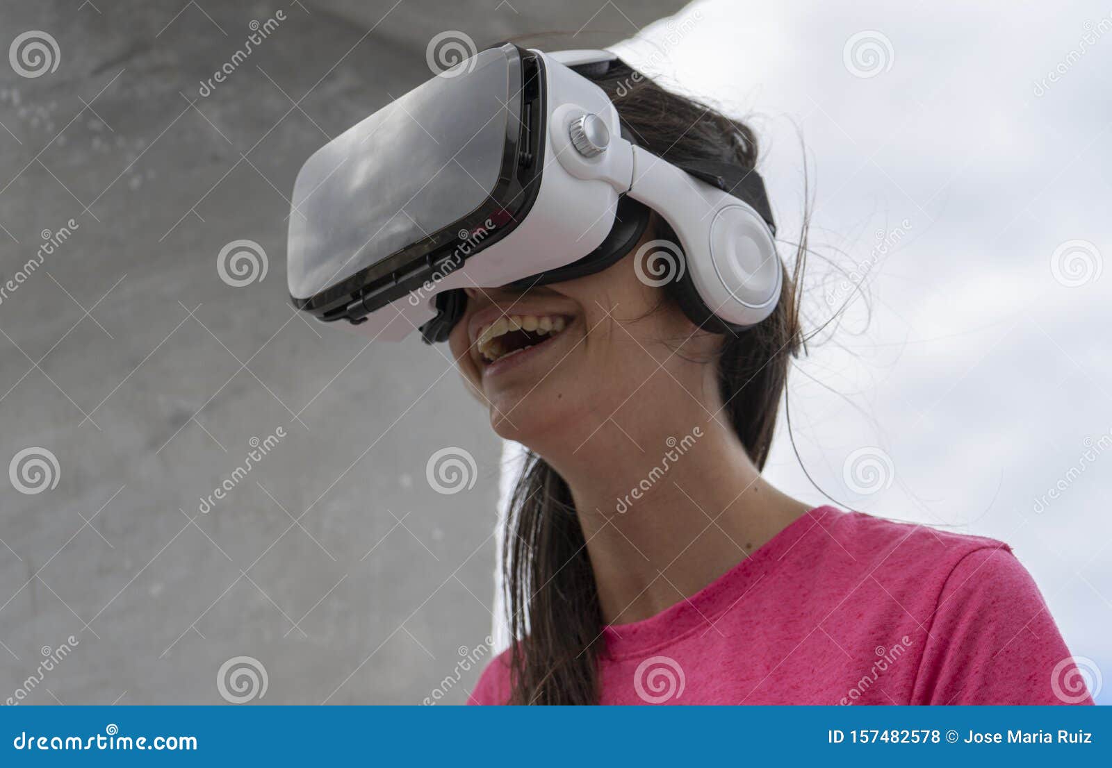 Adolescent Interacting With Innovative Tech Virtual Reality Glasses ...