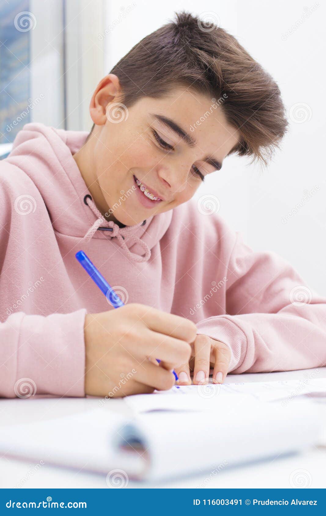 Adolescent Student on the Desk Stock Image - Image of exams, elementary ...
