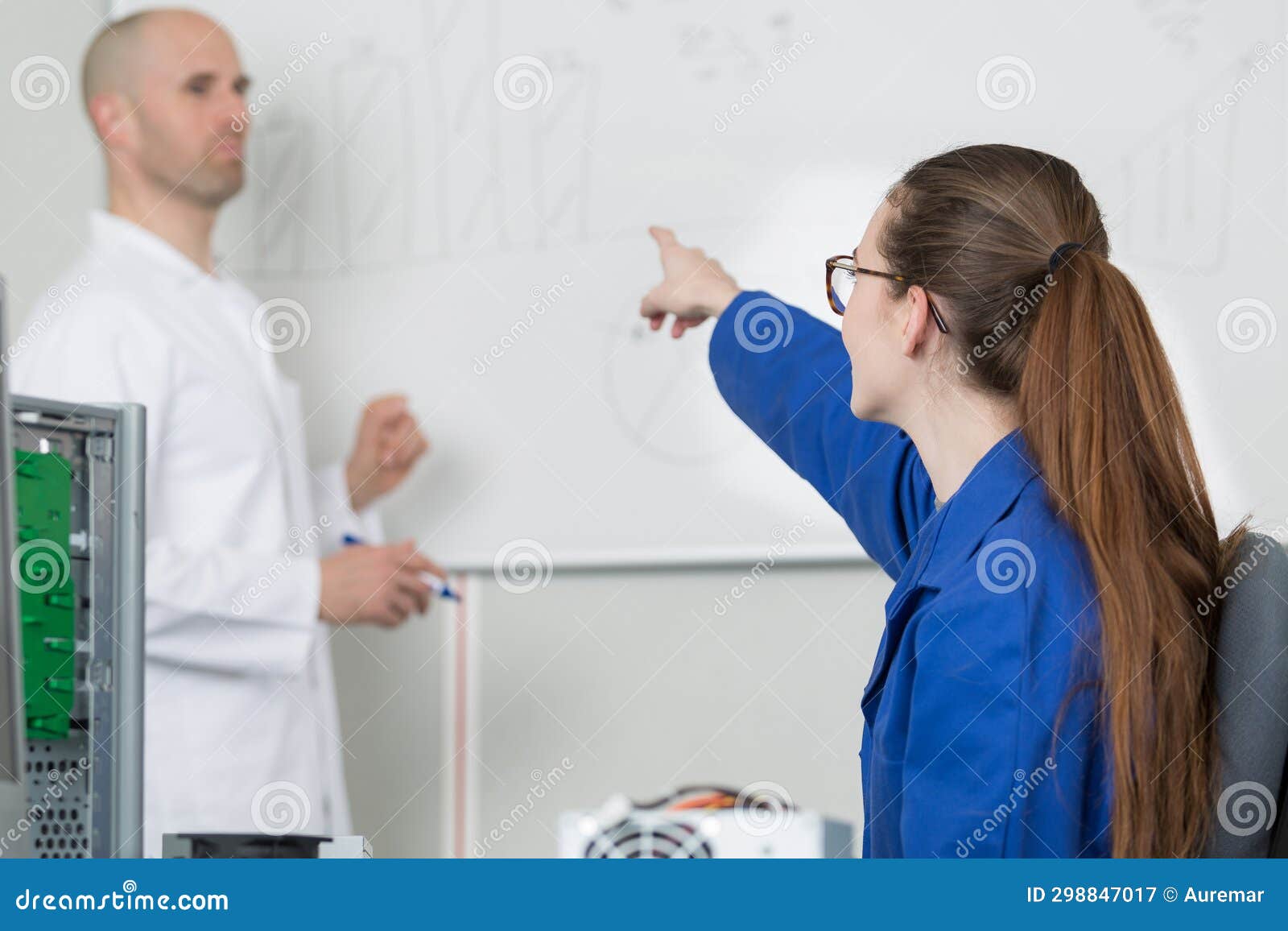 Adolescent Student Pointing To Whiteboard Stock Image - Image of ...