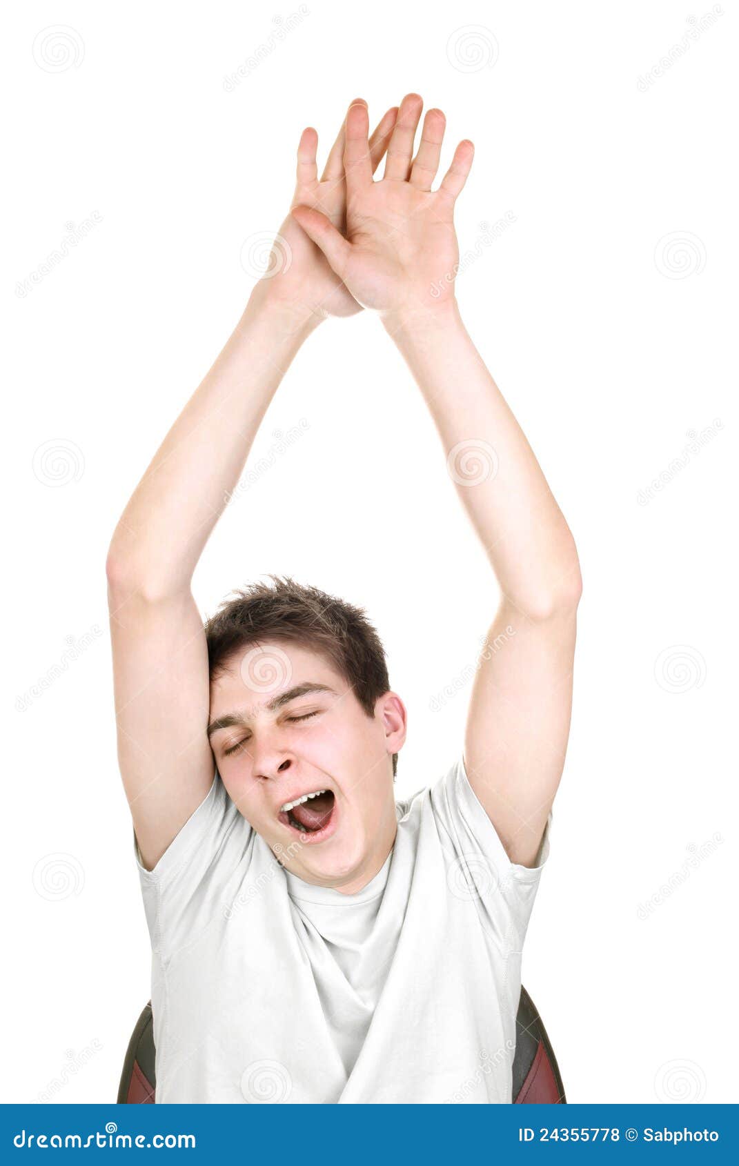 Adolescente de bostezo foto de archivo. Imagen de blanco - 24355778