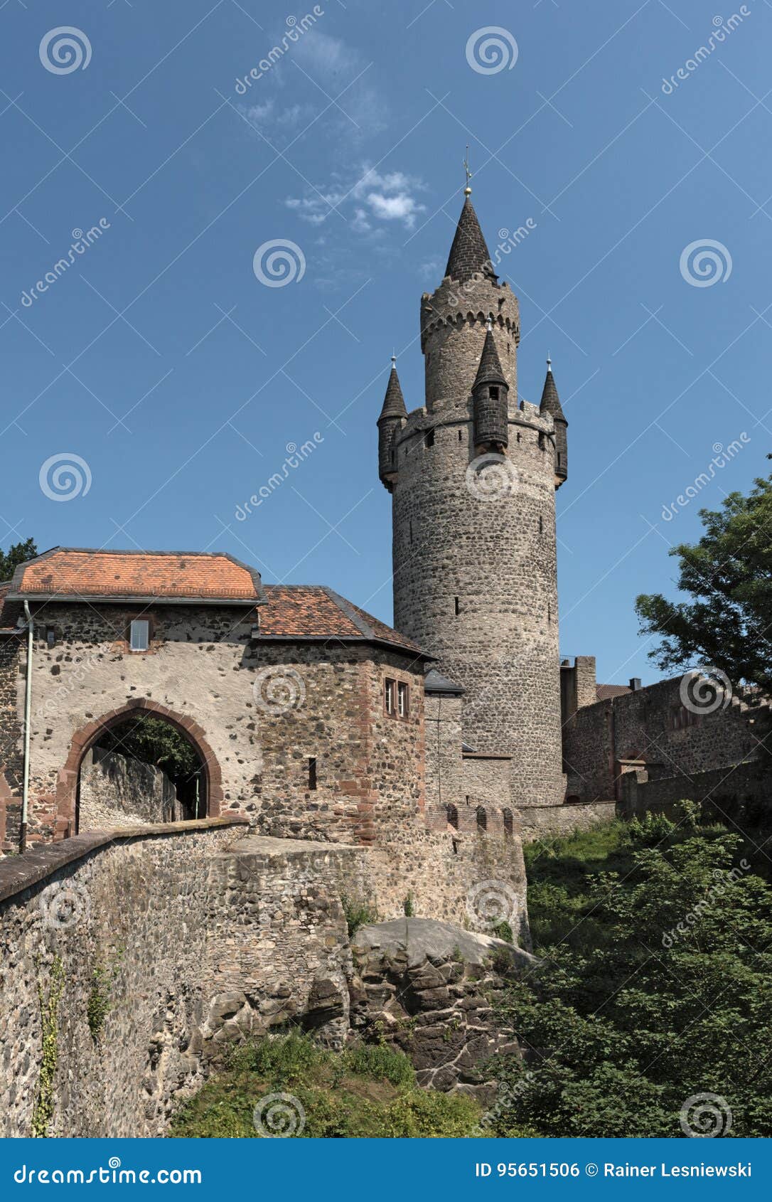 The Adolf Tower at Friedberg Castle, Hesse, Germany Stock Photo - Image ...
