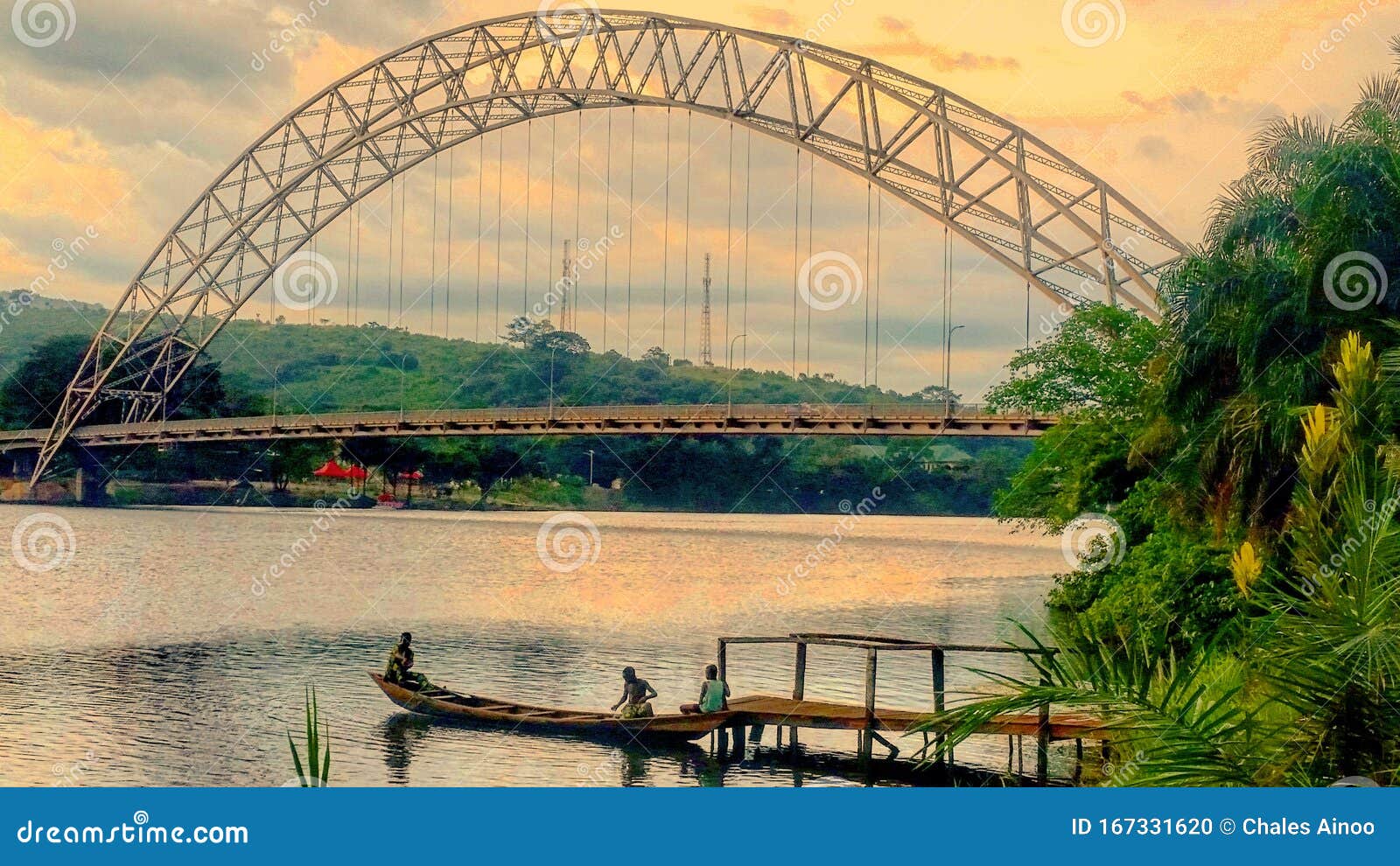 Adomi stock photo. Image of ghanaians, volta, lake, bridge - 167331620