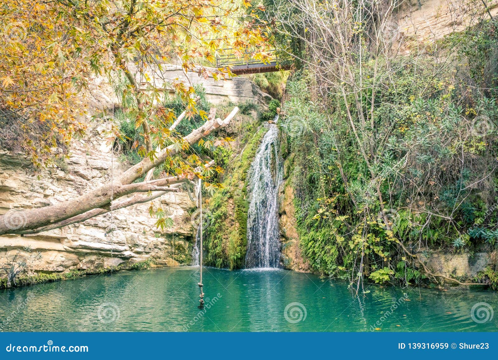 Adonis Bath Waterfall on Cyprus Stock Image - Image of amazon ...