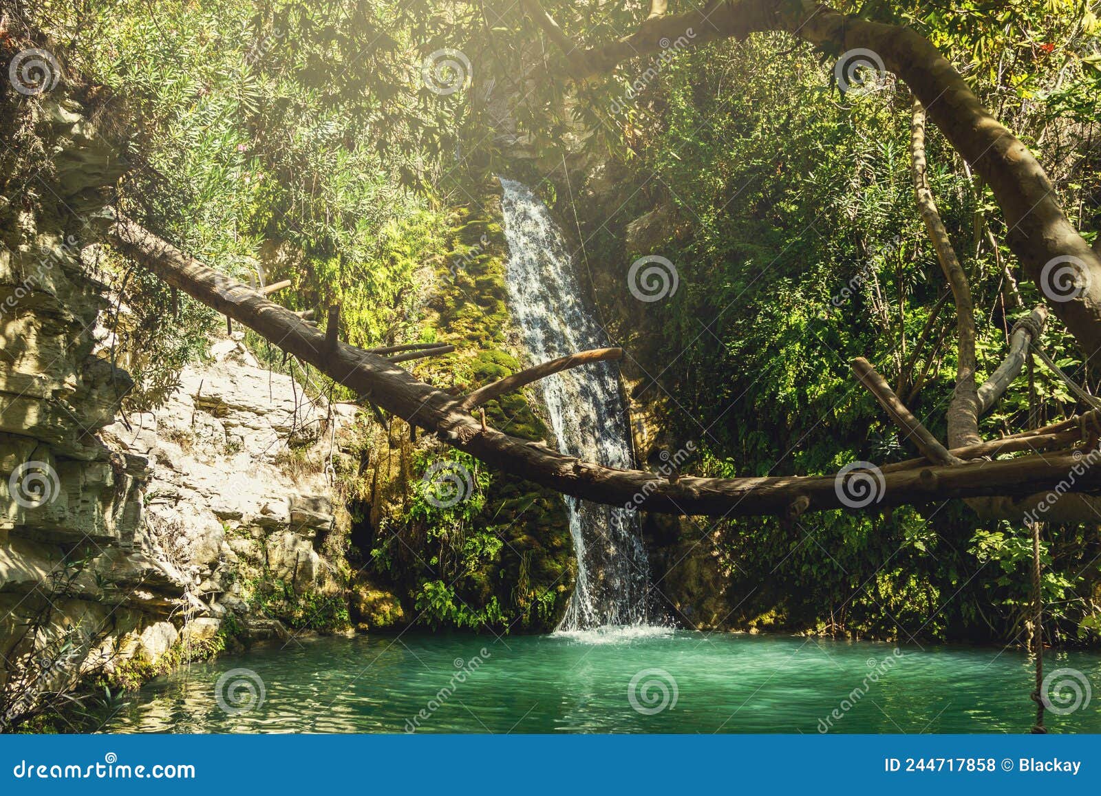 Adonis Baths Waterfalls in the Paphos, Cyprus. Stock Photo - Image of ...