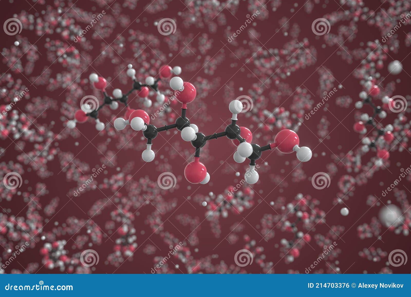 Adonitol Molecule, Ball-and-stick Molecular Conceptual Model ...