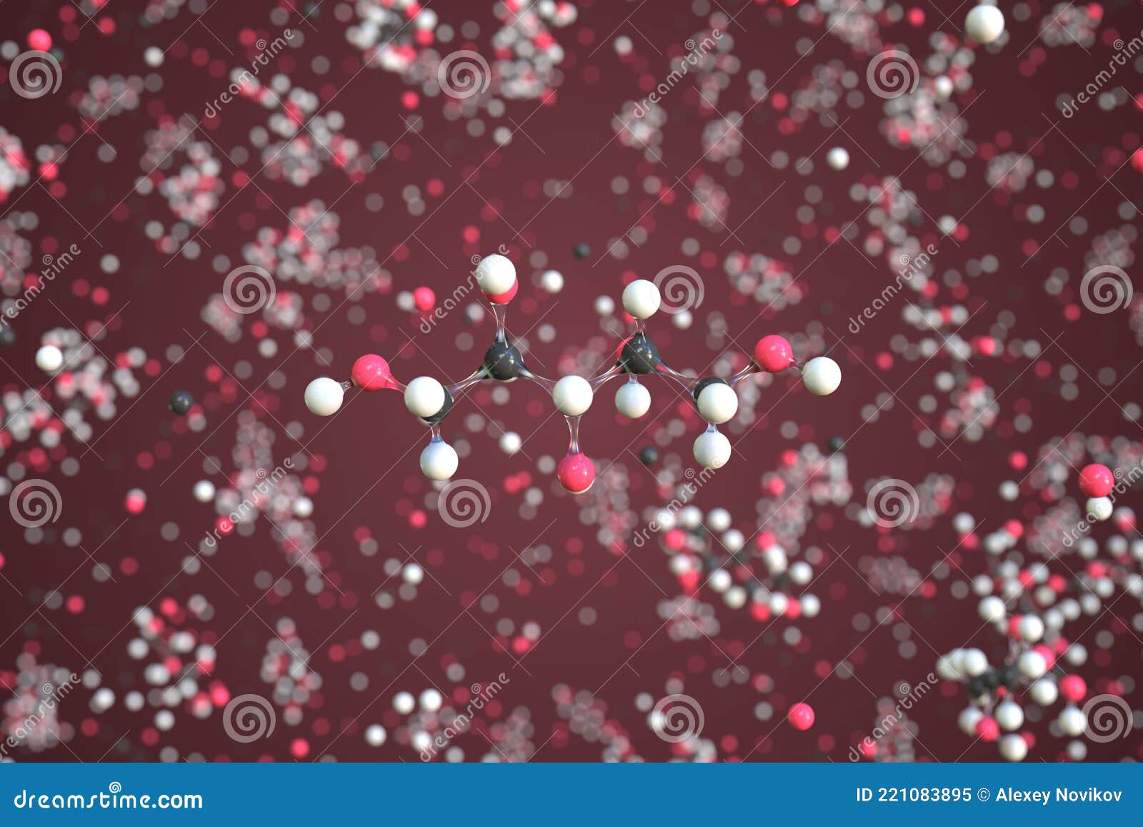 Adonitol Molecule, Conceptual Molecular Model. Scientific 3d Rendering ...