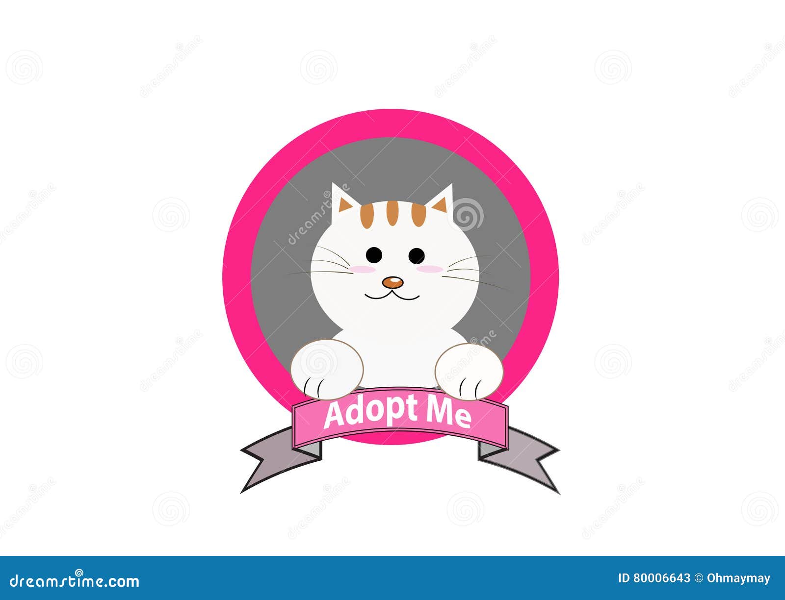 Adopt a cat concept stock vector. Illustration of vector - 80006643