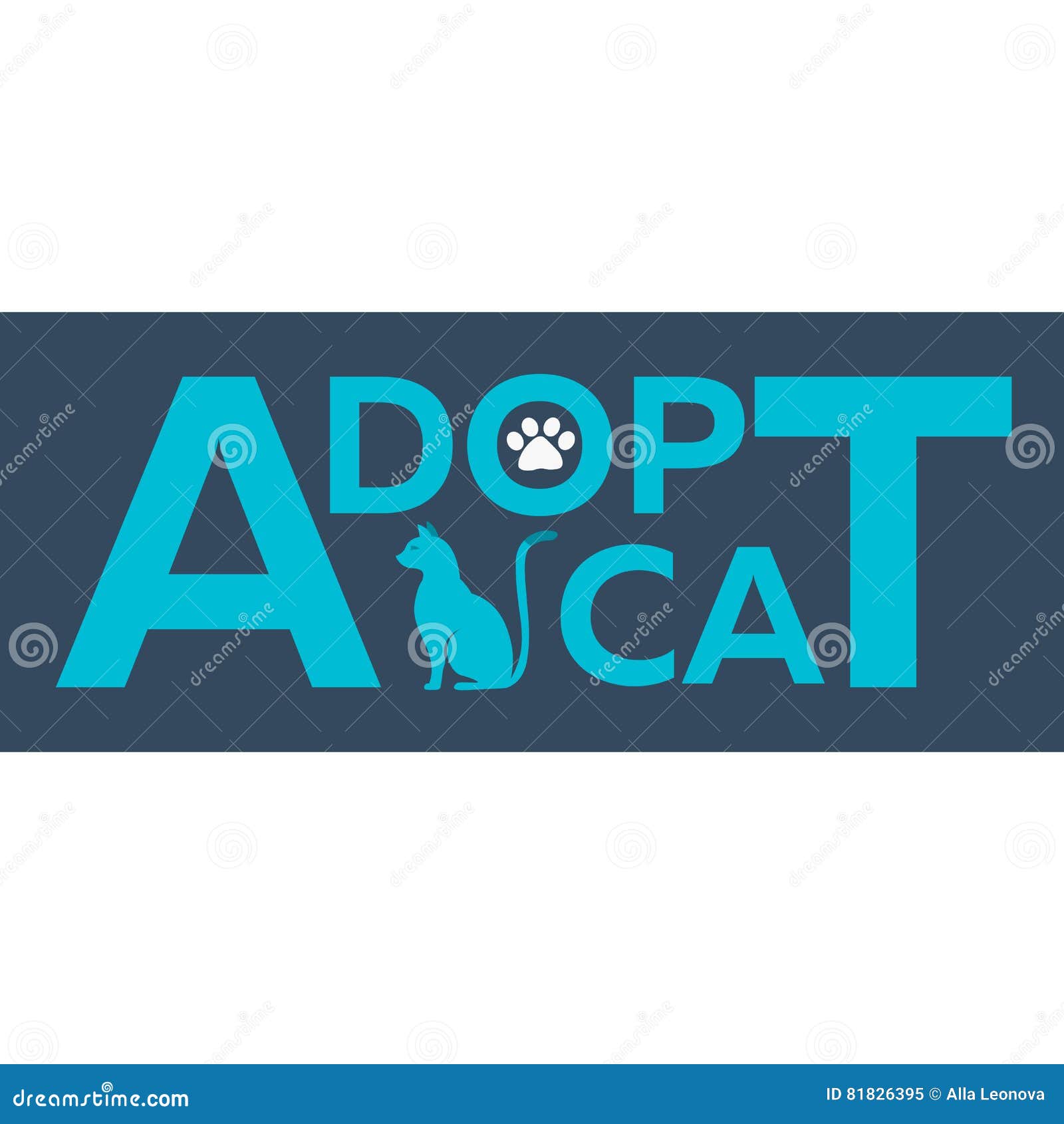 Adopt A Cat Logo. Cat Head Silhouette. Vector | CartoonDealer.com ...