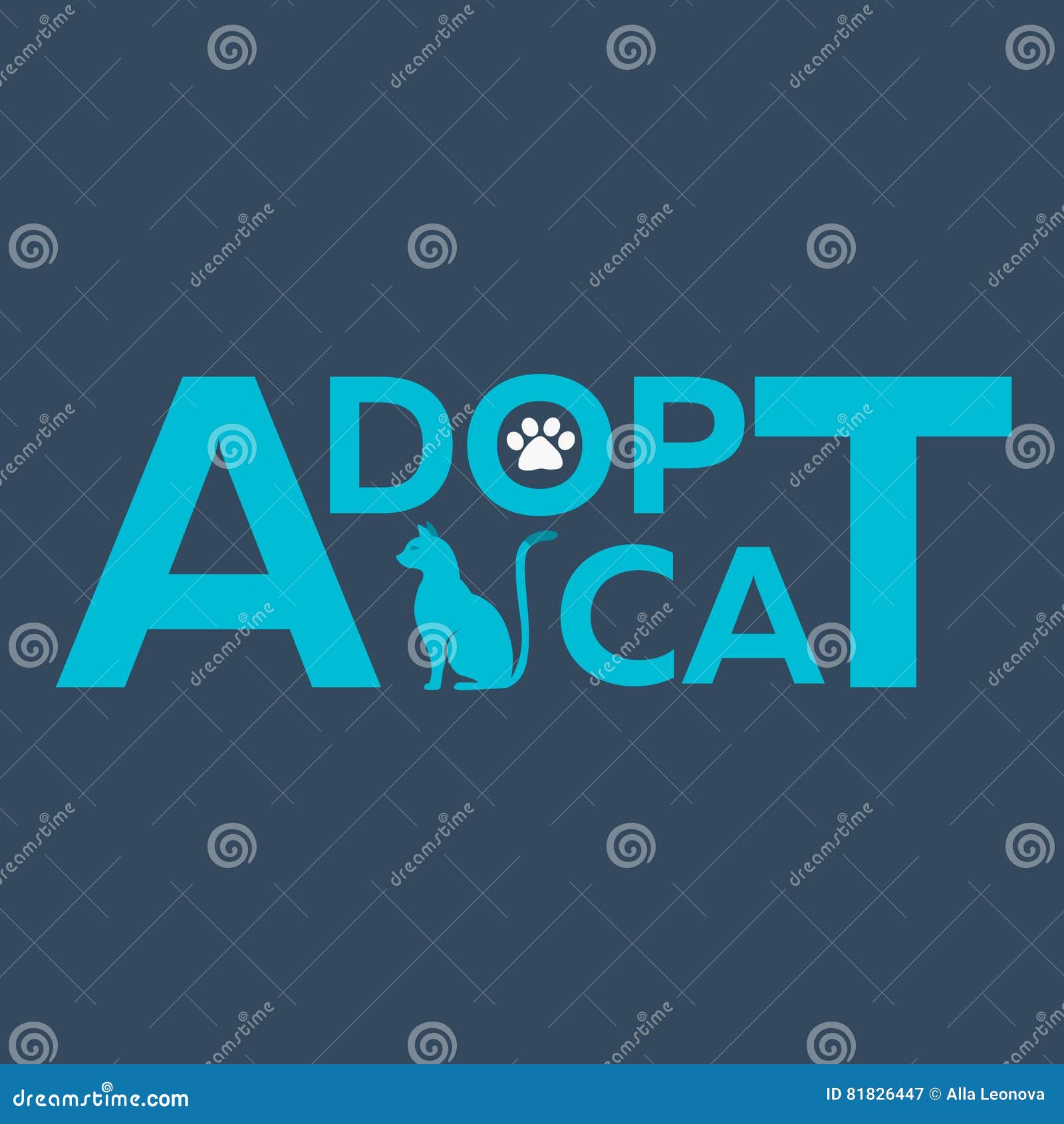 Adopt Logo. Dont Shop, Adopt. Cat Adoption Concept. Vector Illustration ...