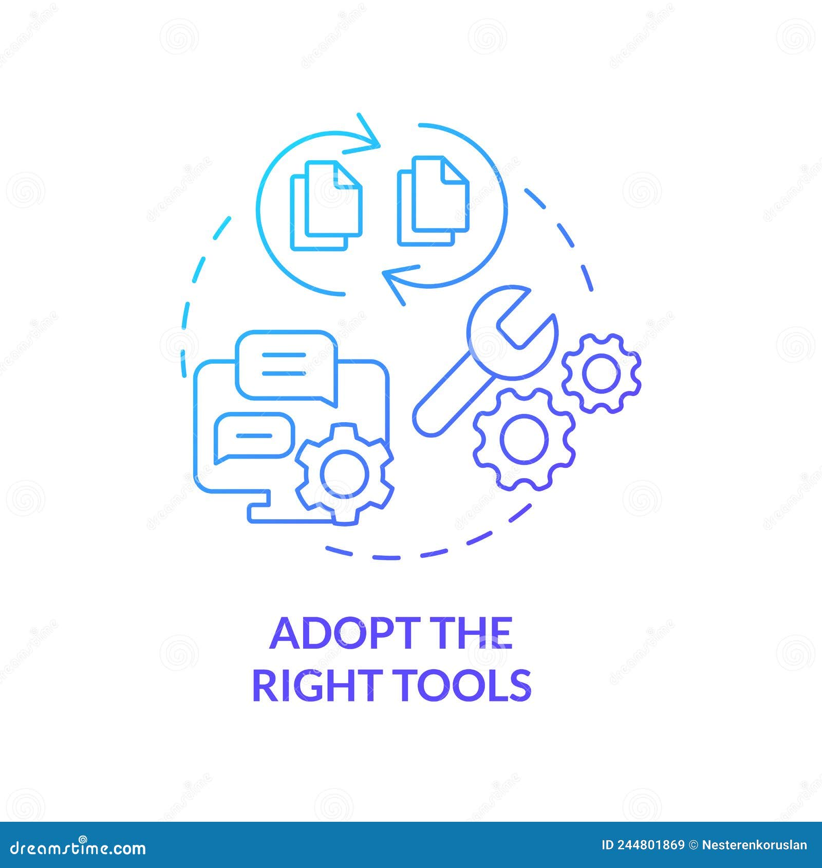 Adopt Right Tools Blue Gradient Concept Icon Stock Vector ...