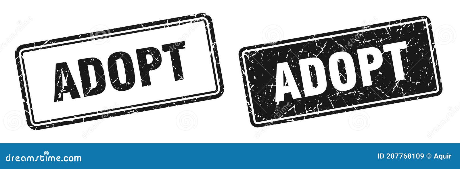 Adopt Stamp Set. Adopt Square Grunge Sign Stock Vector - Illustration ...