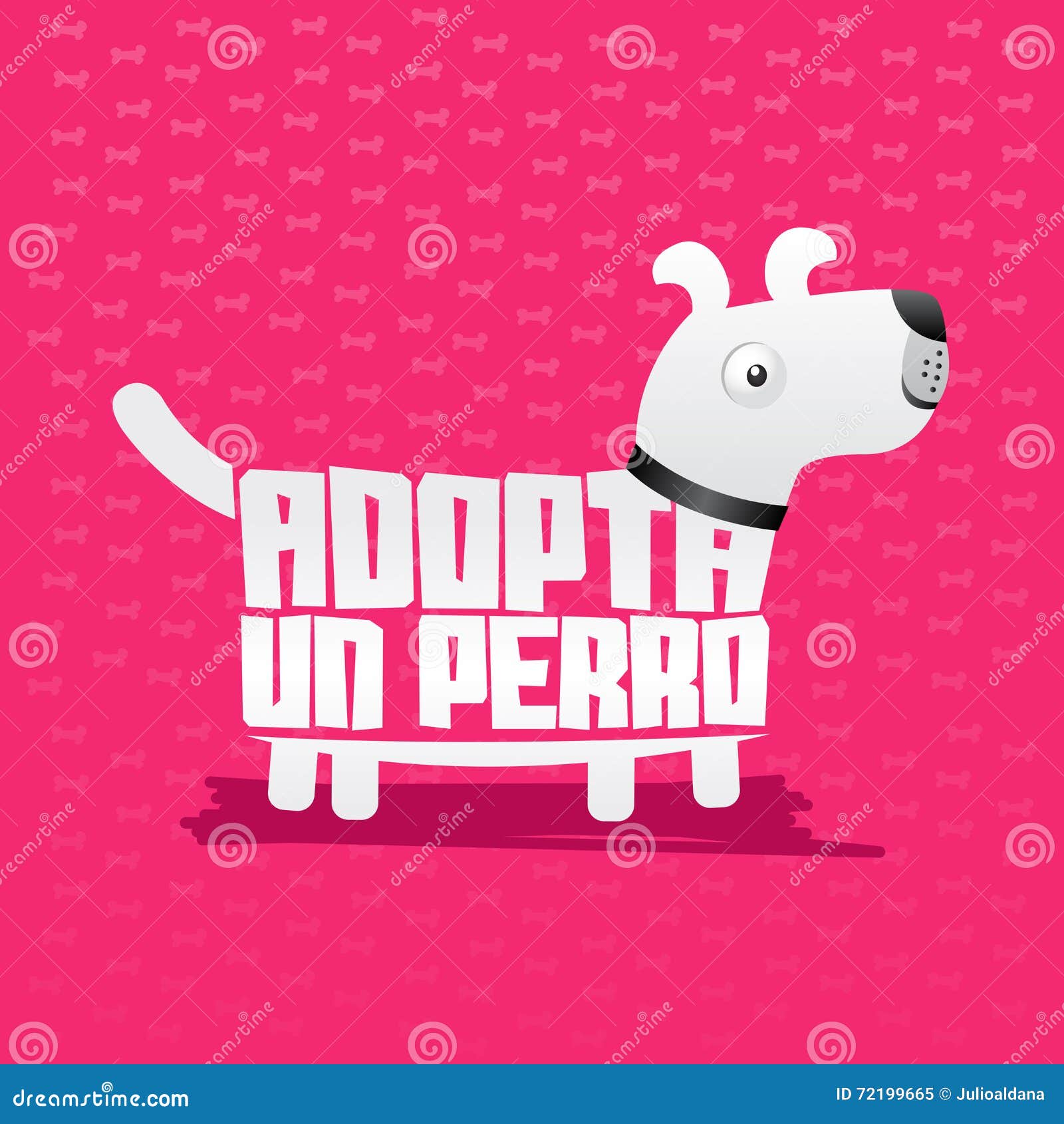 Adopta Un Perro - Adopt a Dog Spanish Text Stock Vector - Illustration ...