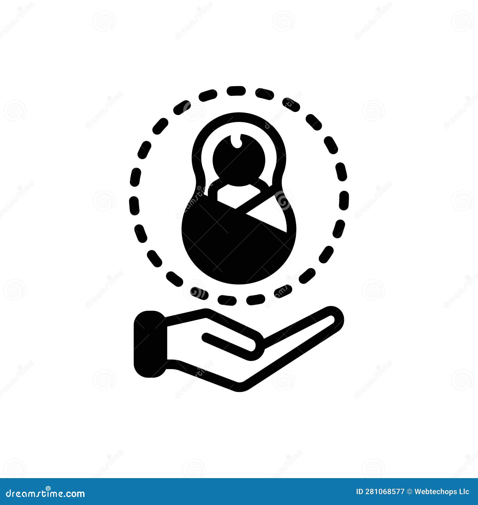 Black Solid Icon for Adopted, Baby and Child Stock Vector ...