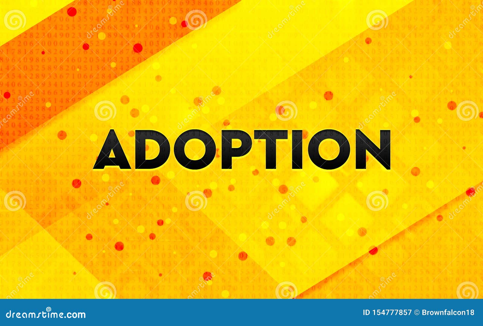Adoption Abstract Digital Banner Yellow Background Stock Illustration ...