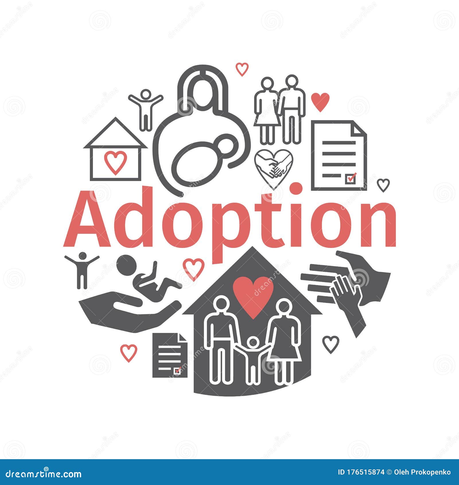 Adoption Banner. Icons Set. Vector Signs for Web Graphics Stock Vector ...