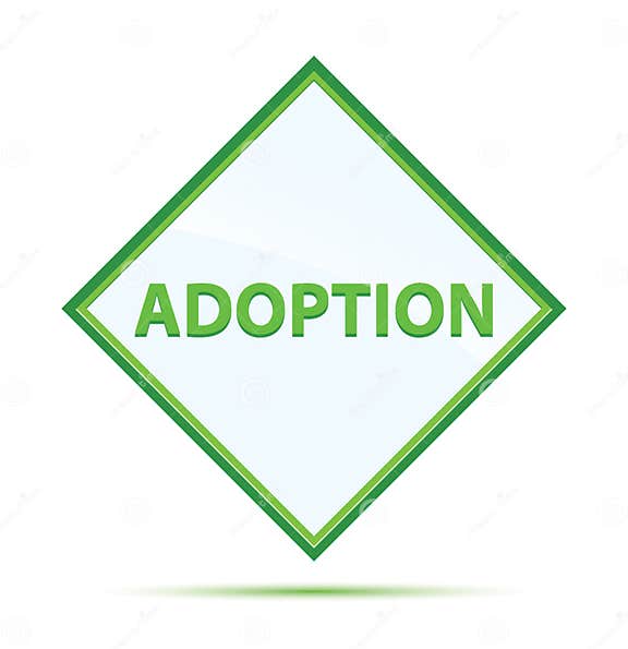 Adoption Modern Abstract Green Diamond Button Stock Illustration ...