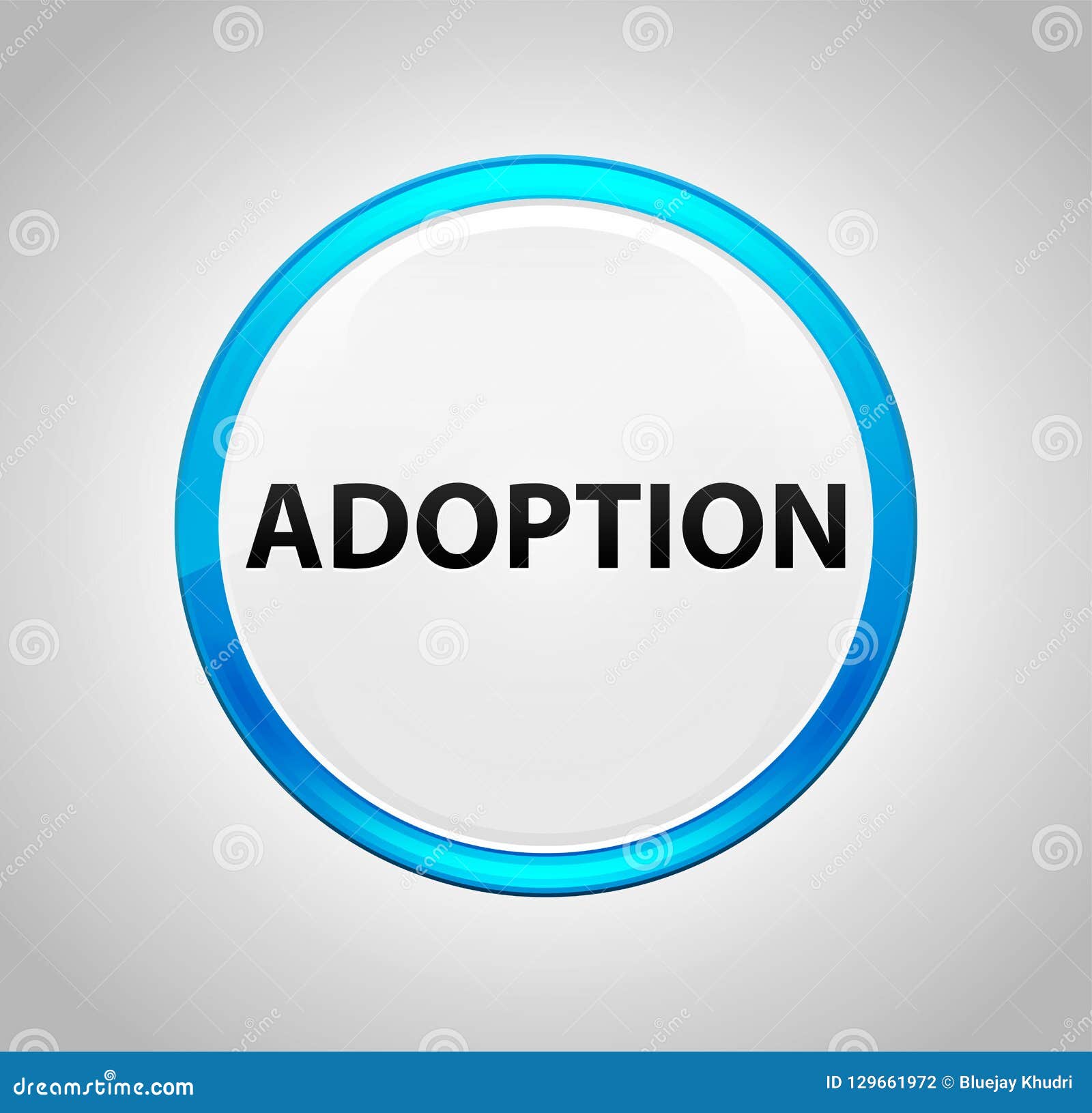 Adoption Round Blue Push Button Stock Illustration - Illustration of ...