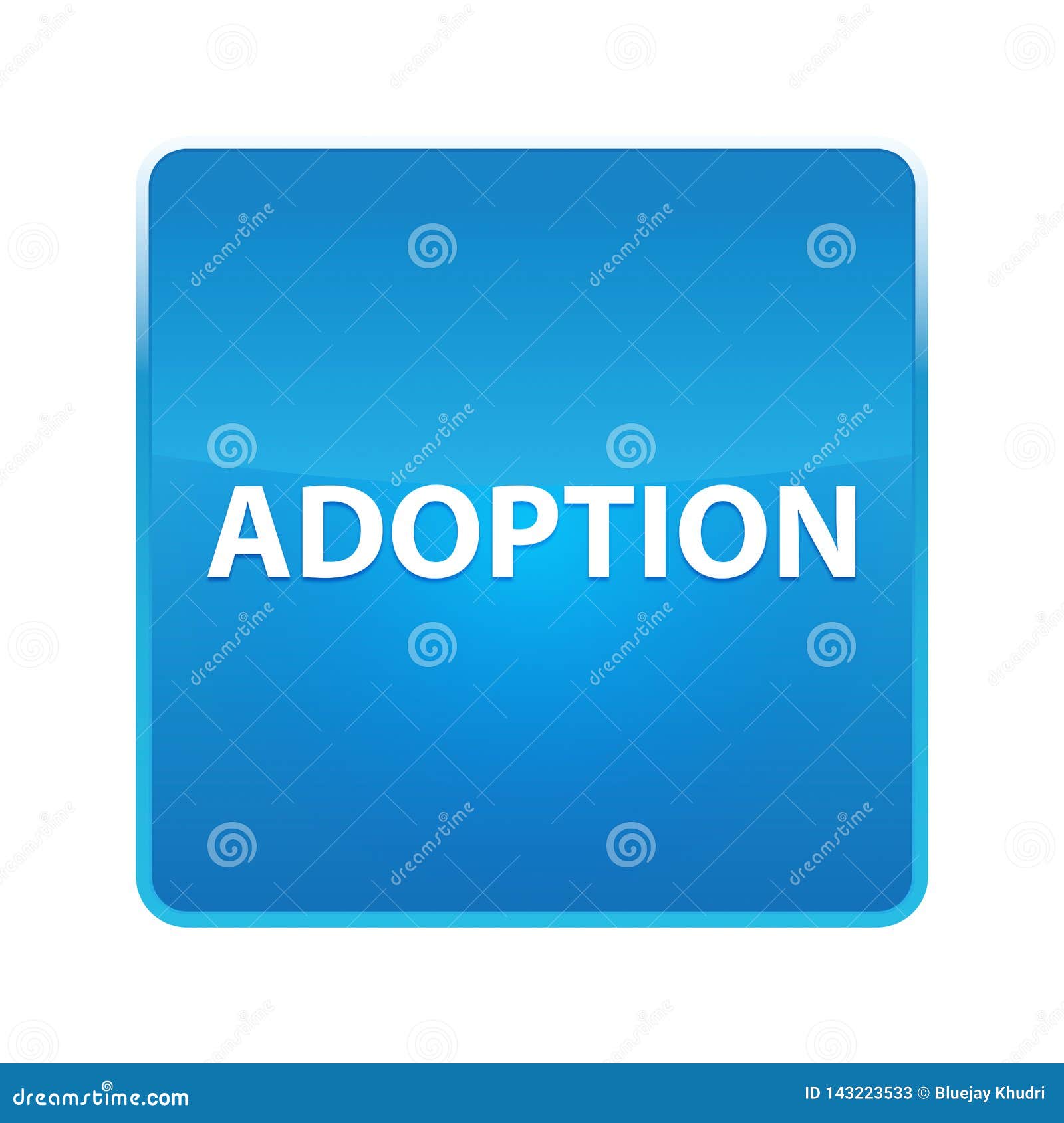 Adoption Shiny Blue Square Button Stock Illustration - Illustration of ...
