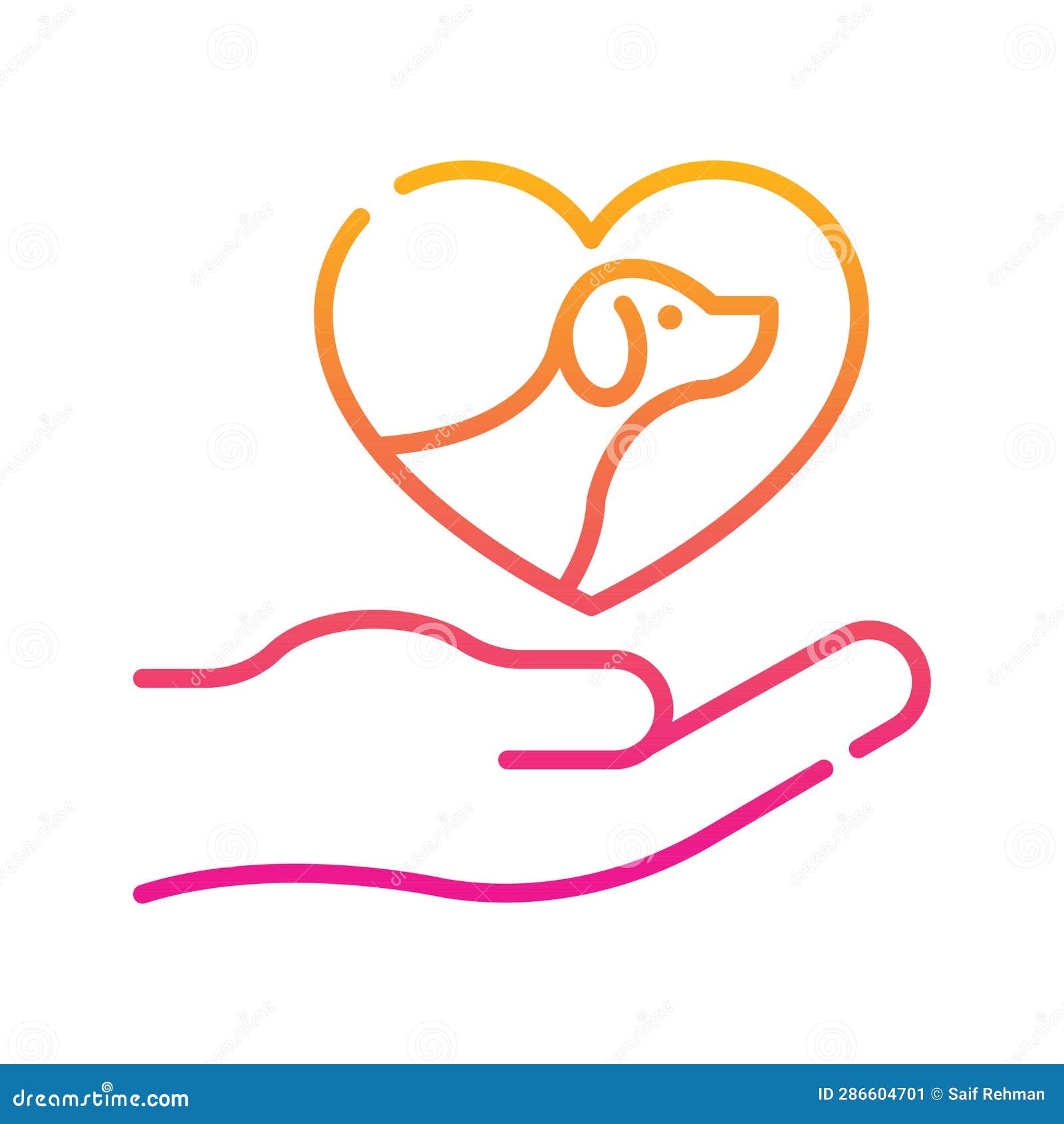 Adoption Vector Gradient Icon Design Illustration. Veterinary Symbol on ...